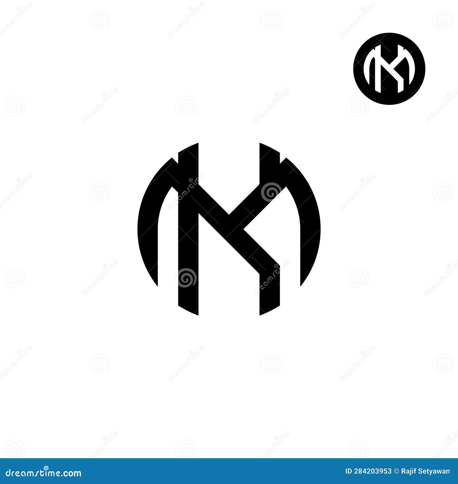Letter MK KM Circle Bold Logo Design Cartoon Vector | CartoonDealer.com ...