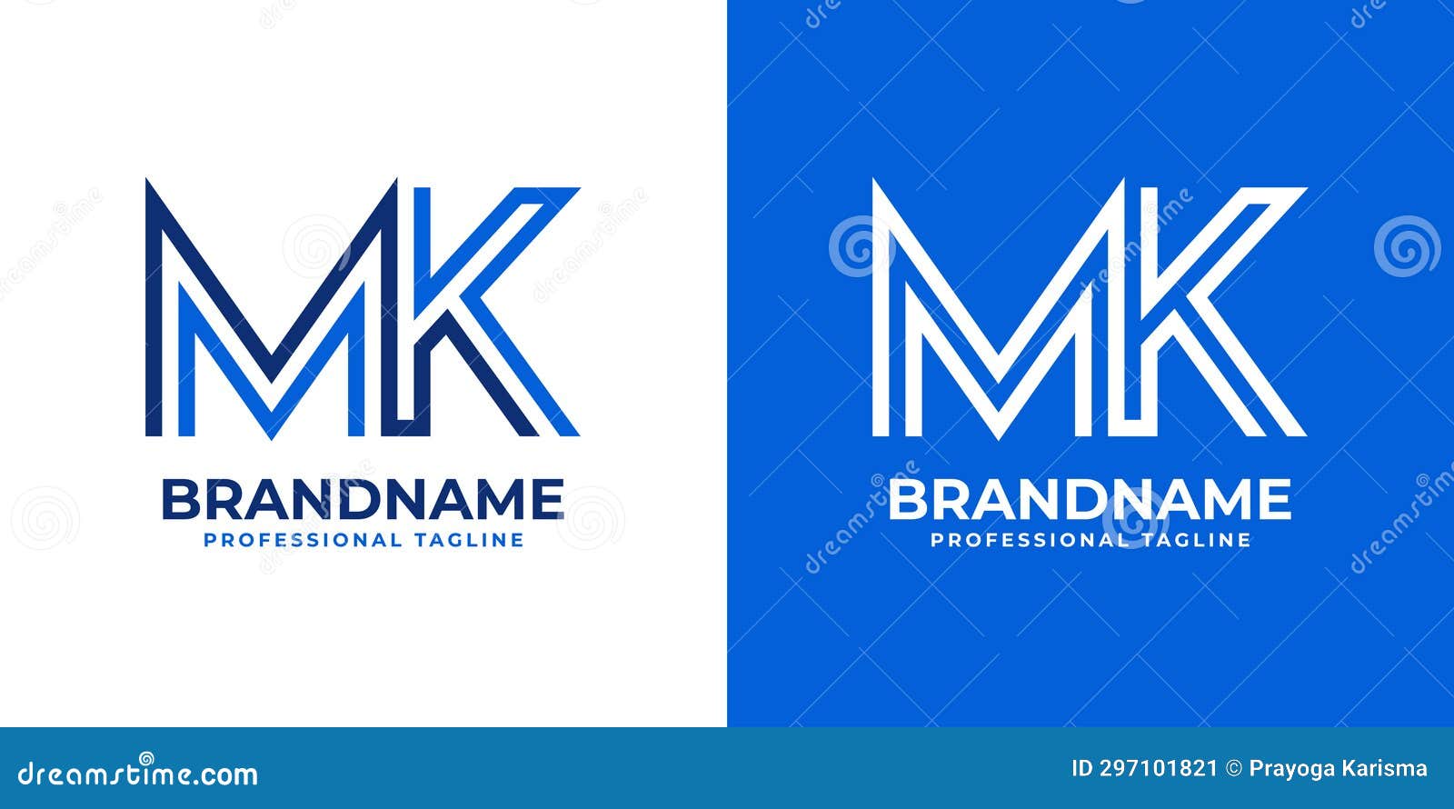 Letter MK Line Monogram Logo, Suitable for Business with MK or KM ...