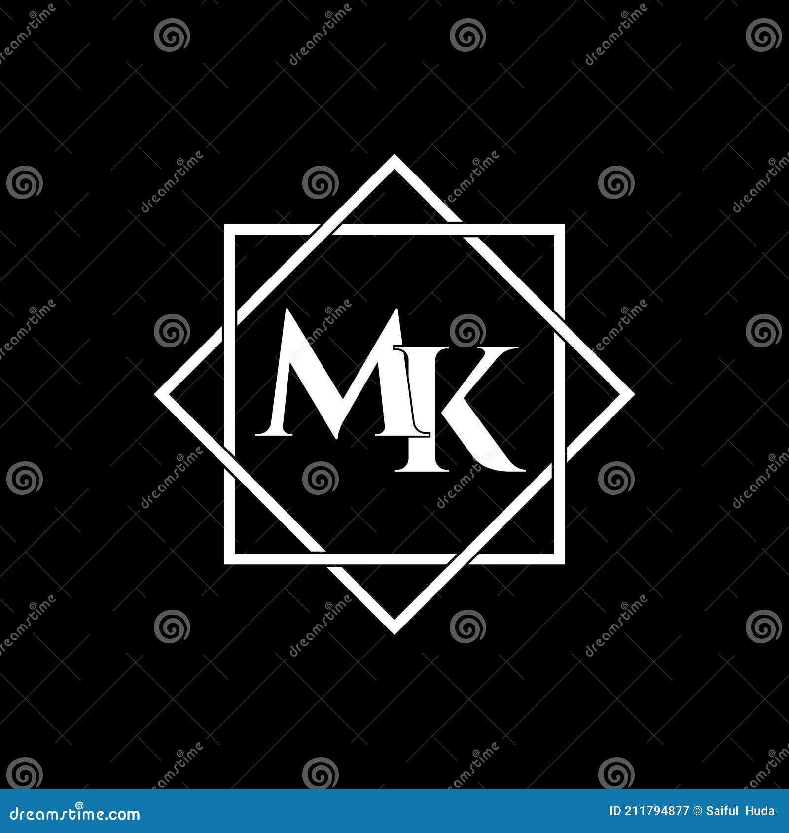 Letter MK Simple Monogram Logo Icon Design. Stock Vector - Illustration ...