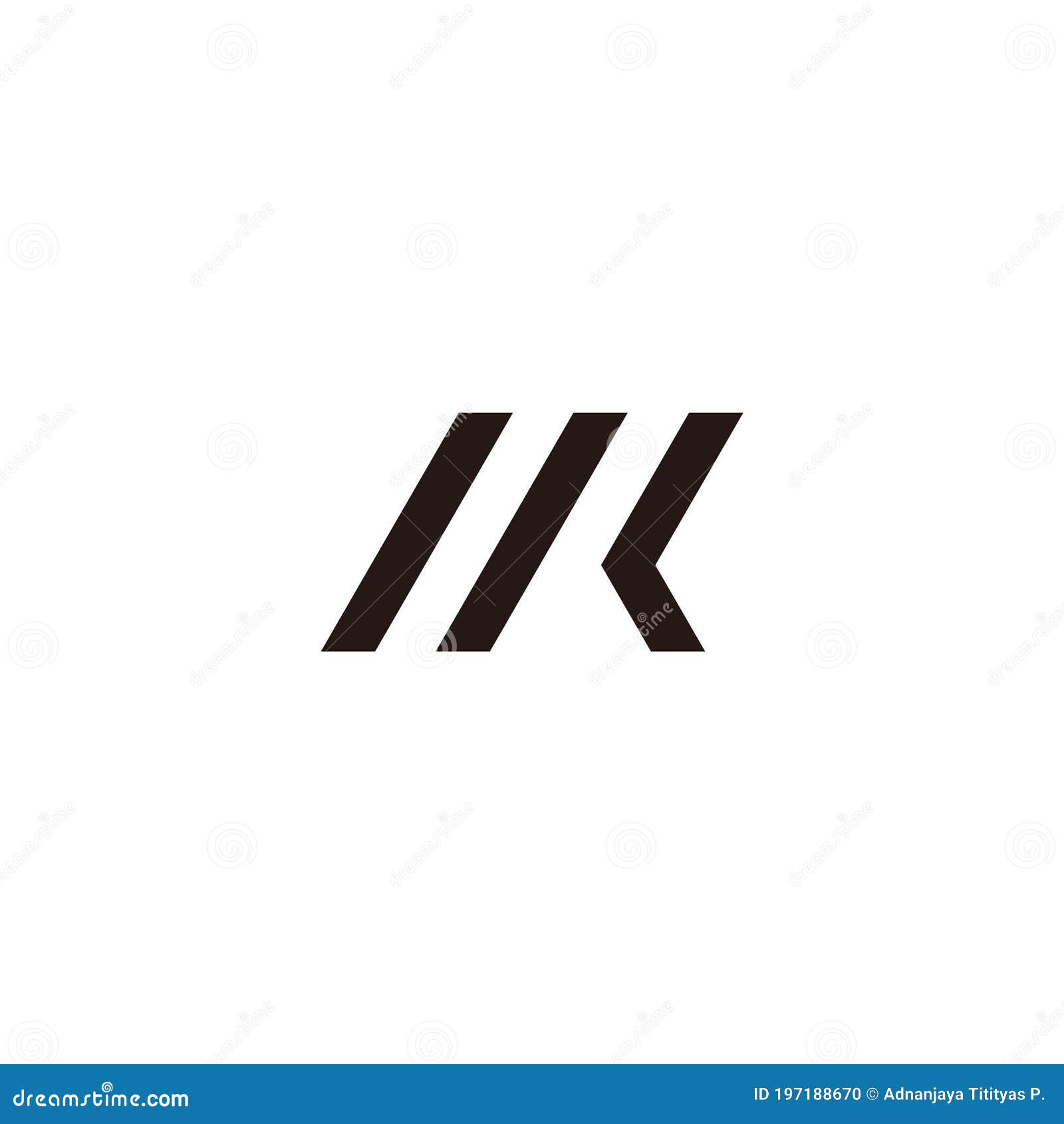 Letter Mk Stripes Motion Arrow Simple Geometric Logo Vector Stock ...