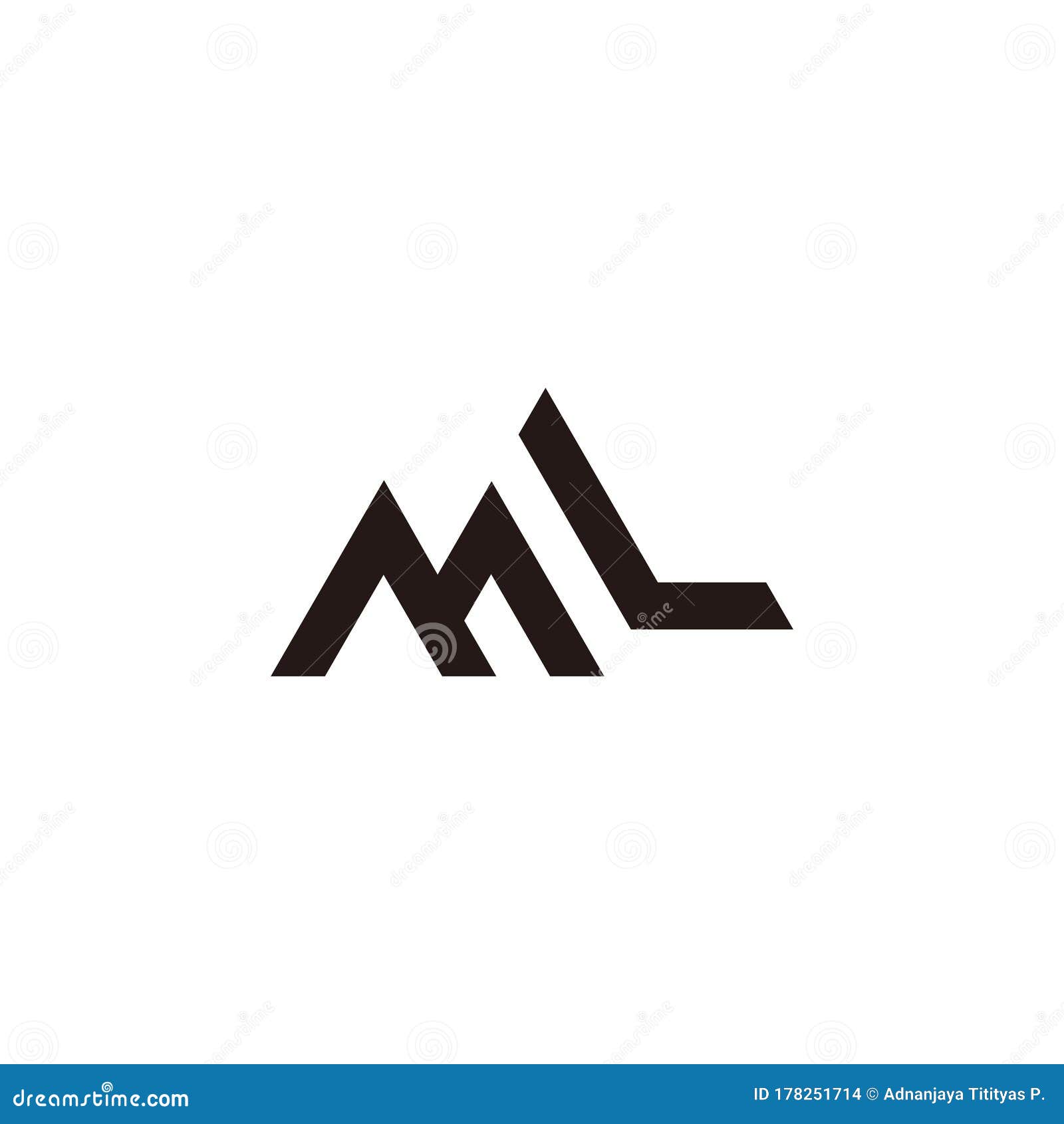Letter Ml Simple Geometric Line Logo Vector Stock Vector - Illustration ...