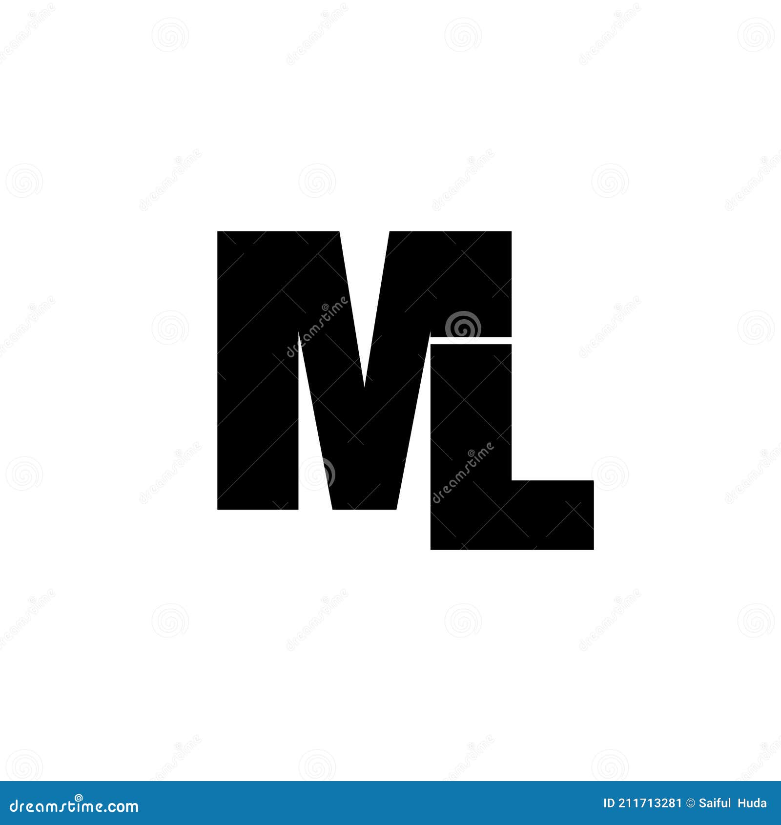 Letter ML Simple Monogram Logo Icon Design. Stock Vector - Illustration ...