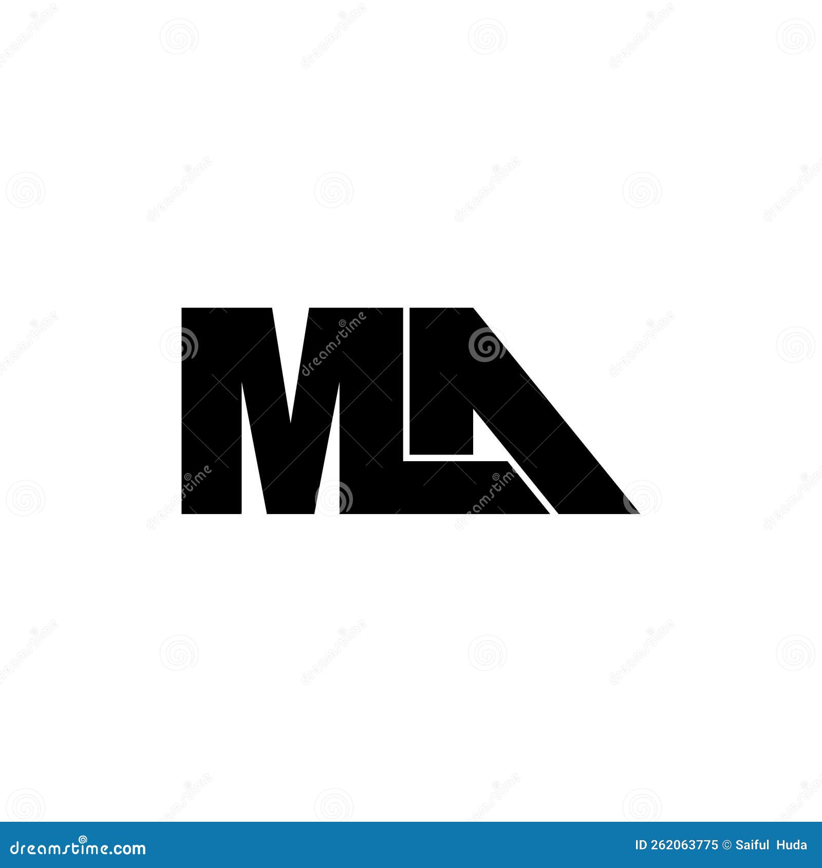 Letter MLA Simple Monogram Logo Icon Design. Stock Illustration ...
