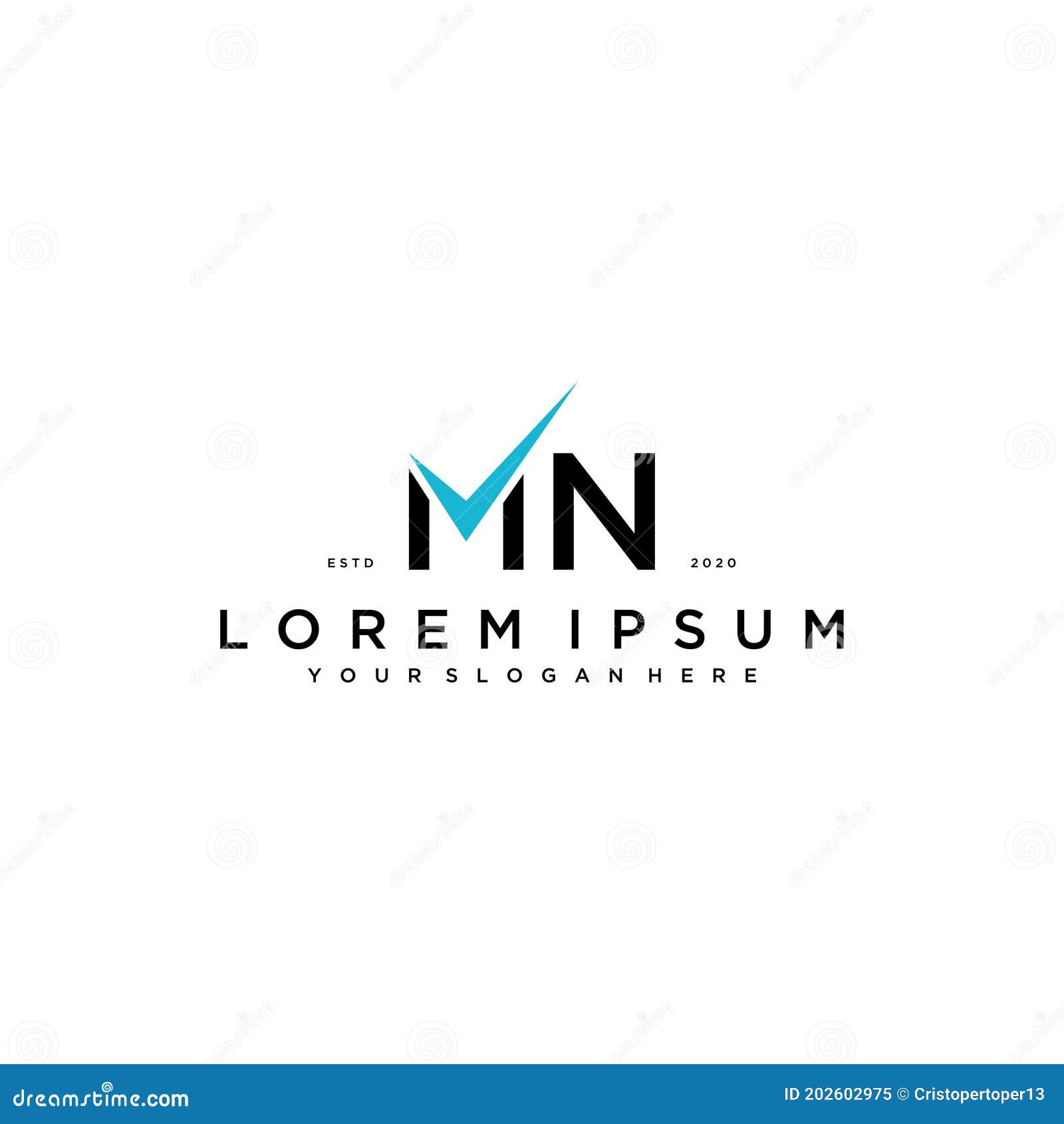 Letter MN Checklist Logo Design Concept Vector Stock Vector ...