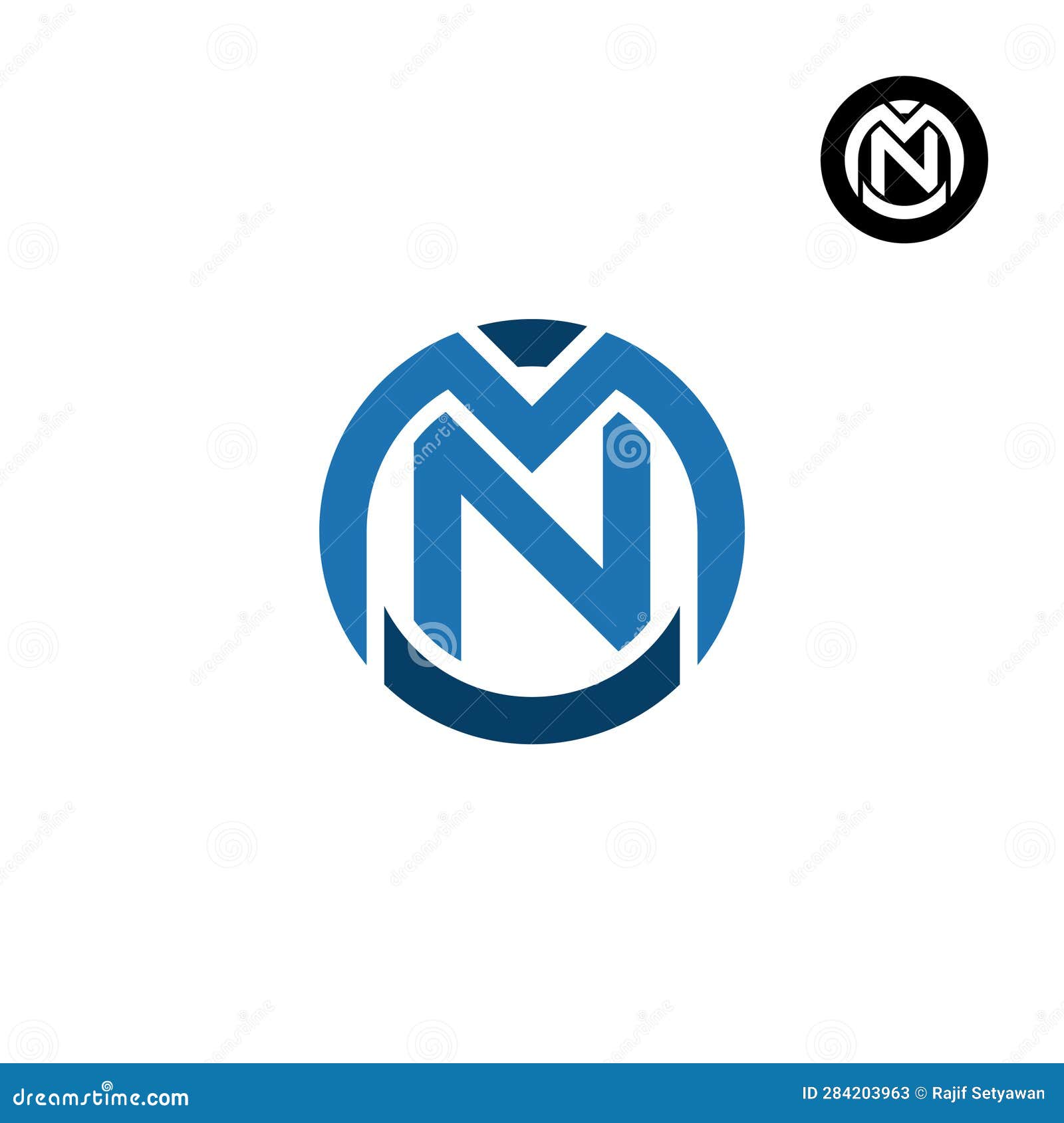 Letter MN NM Circle Bold Logo Design Stock Vector - Illustration of ...