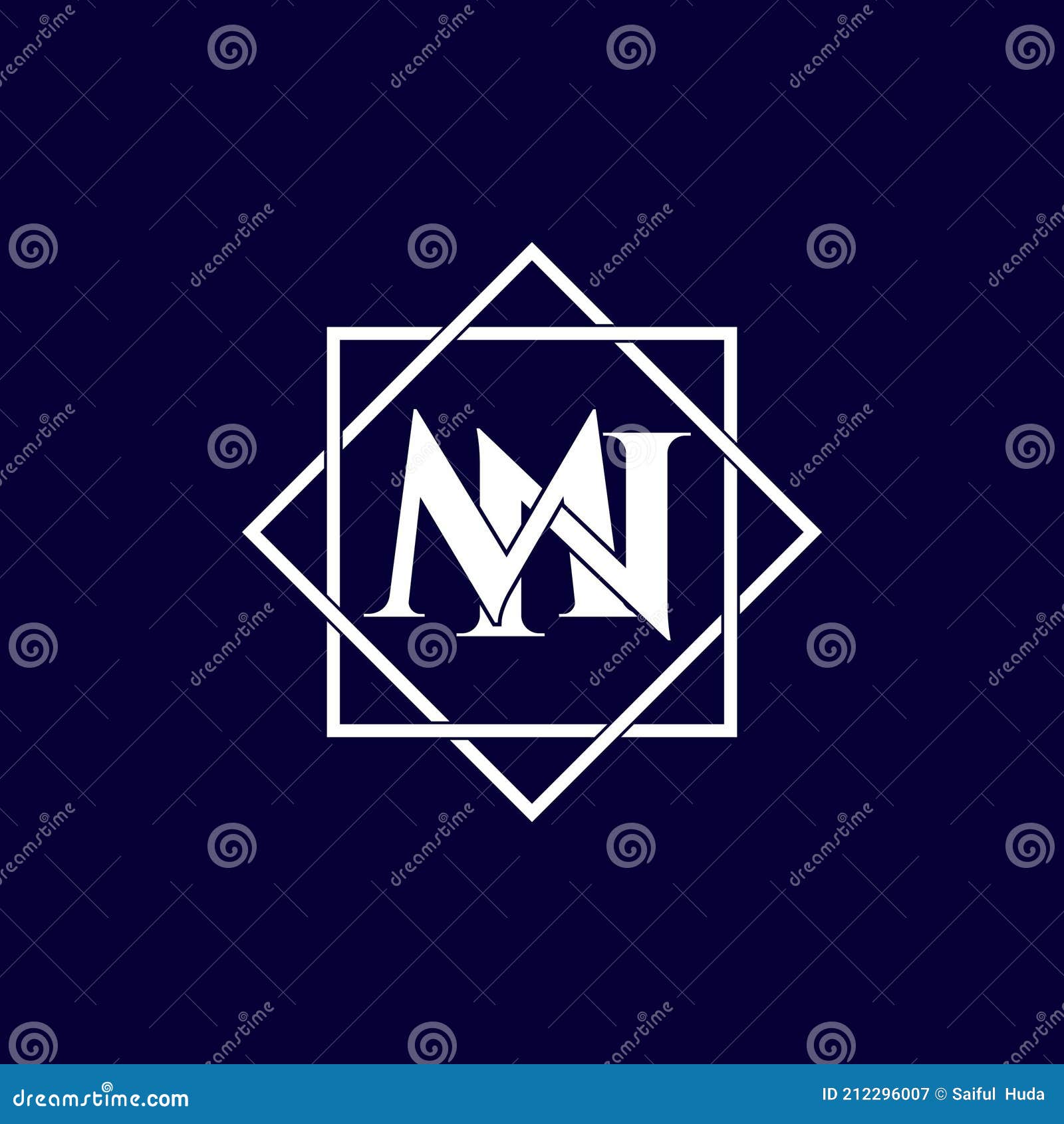 Letter MN Simple Monogram Logo Icon Design. Stock Vector - Illustration ...