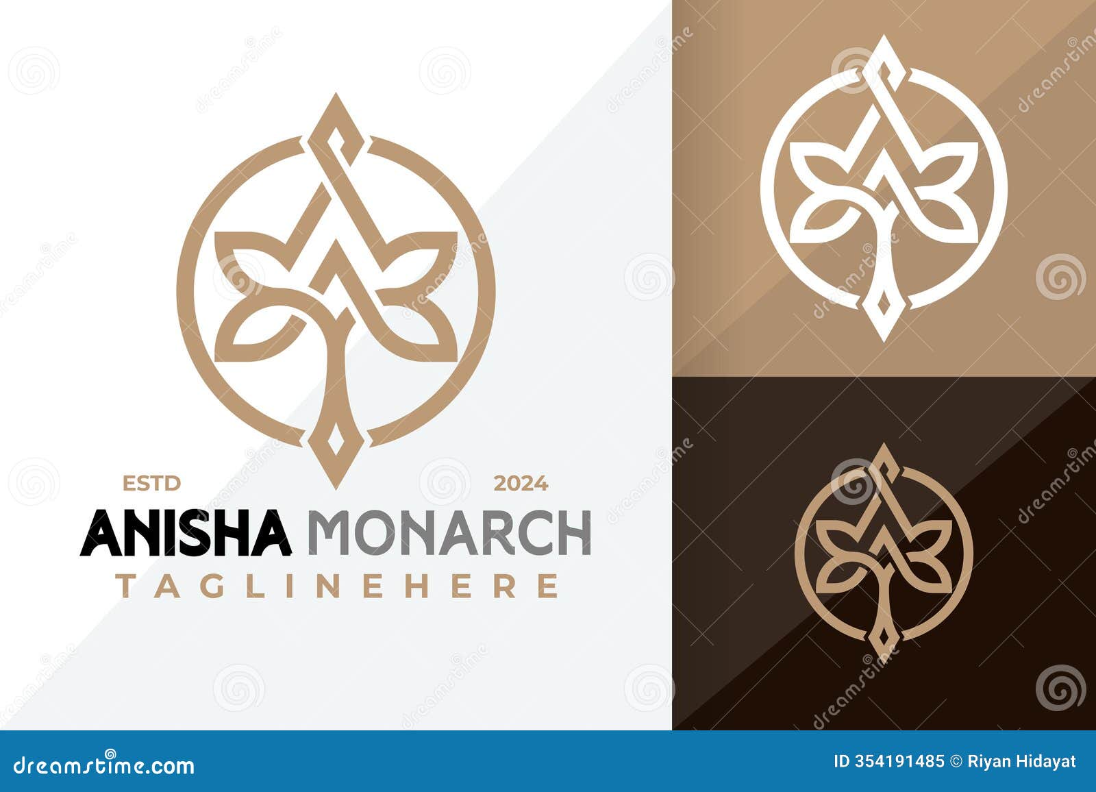 Letter a Monarch Logo Icon Vector Design Illustration Stock ...