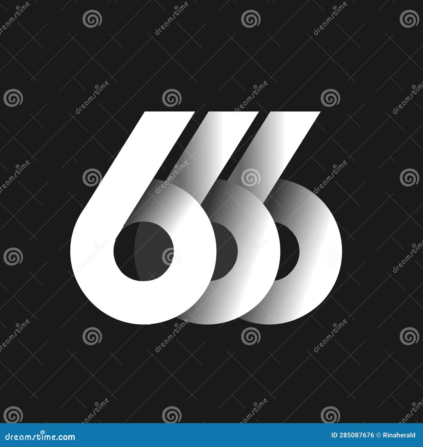 666 Letter Monogram Logo Icon Design Stock Illustration - Illustration ...