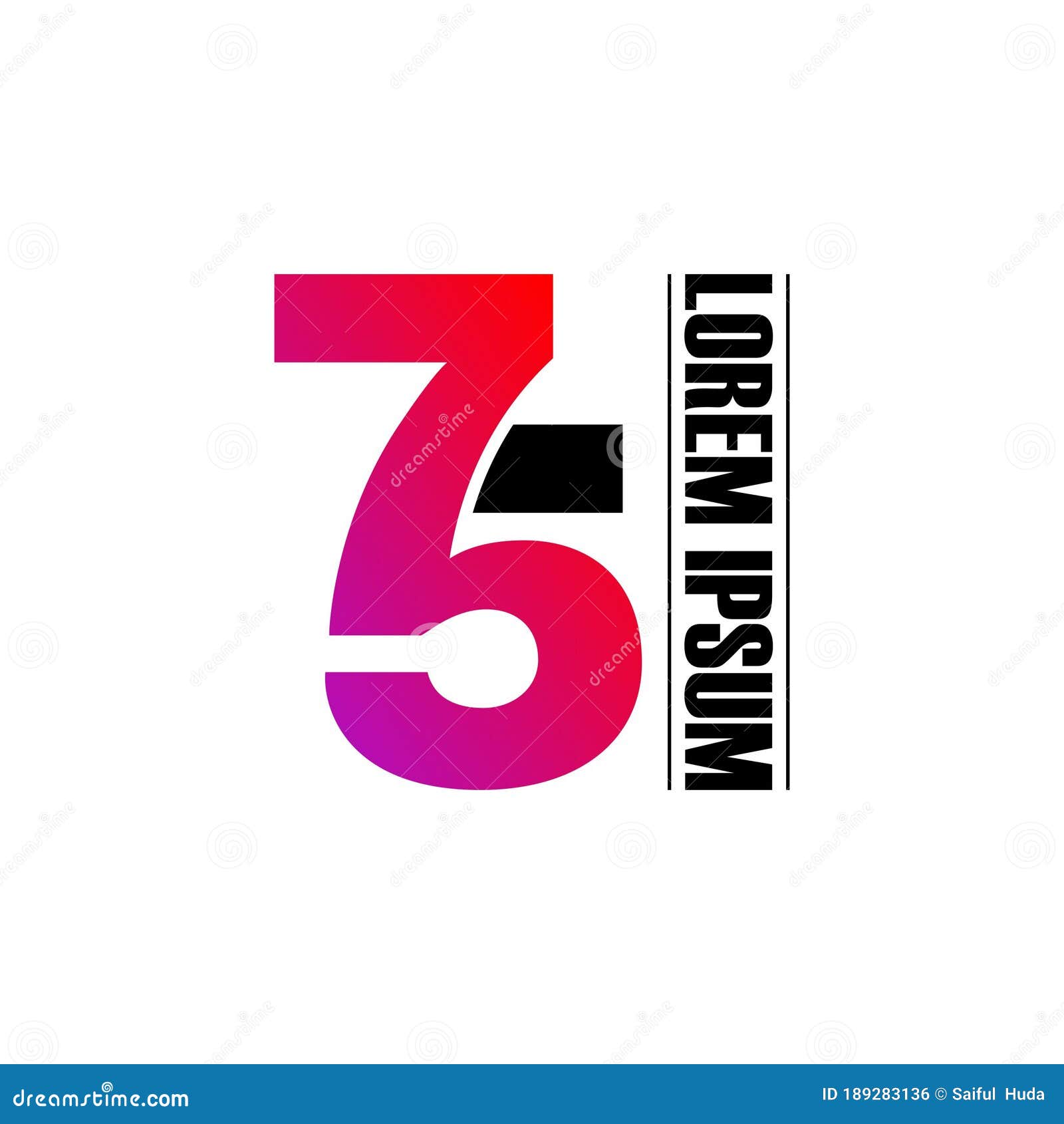 Letter 75 Monogram Logo Icon Design Vector. Stock Vector - Illustration ...