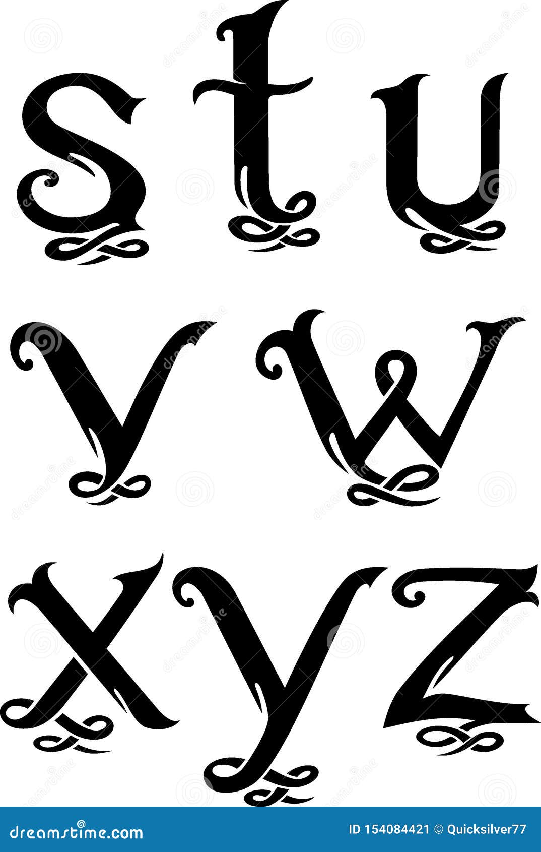 Letter Monogram Set 4 Lowercase Stock Vector - Illustration of decor ...