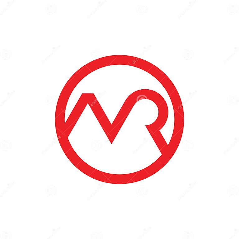 Letter Mr Circle Line Geometric Logo Vector Stock Vector - Illustration ...