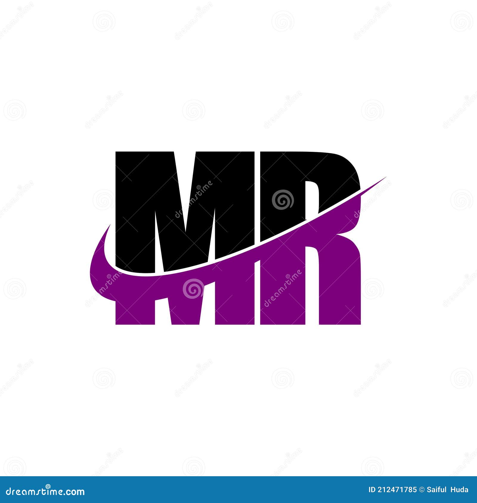 Letter MR Simple Monogram Logo Icon Design. Stock Vector - Illustration ...