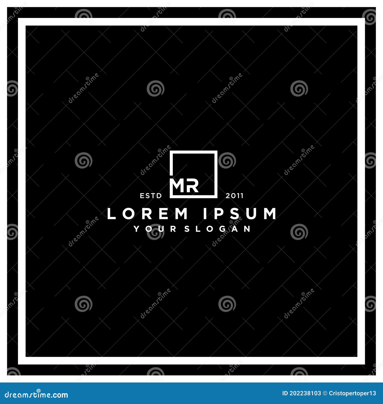 Letter MR Square Logo Design Vector Stock Vector - Illustration of ...