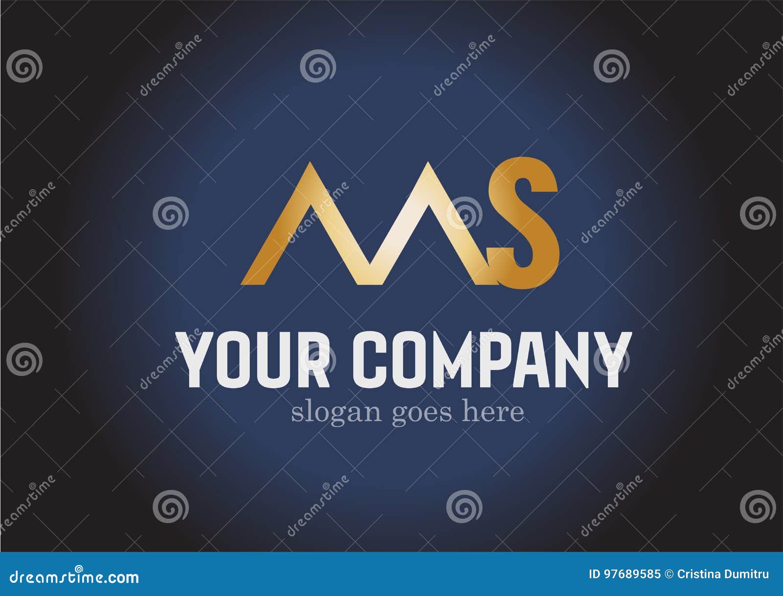 Letter MS Golden Logo Design Vector Stock Vector - Illustration of ...