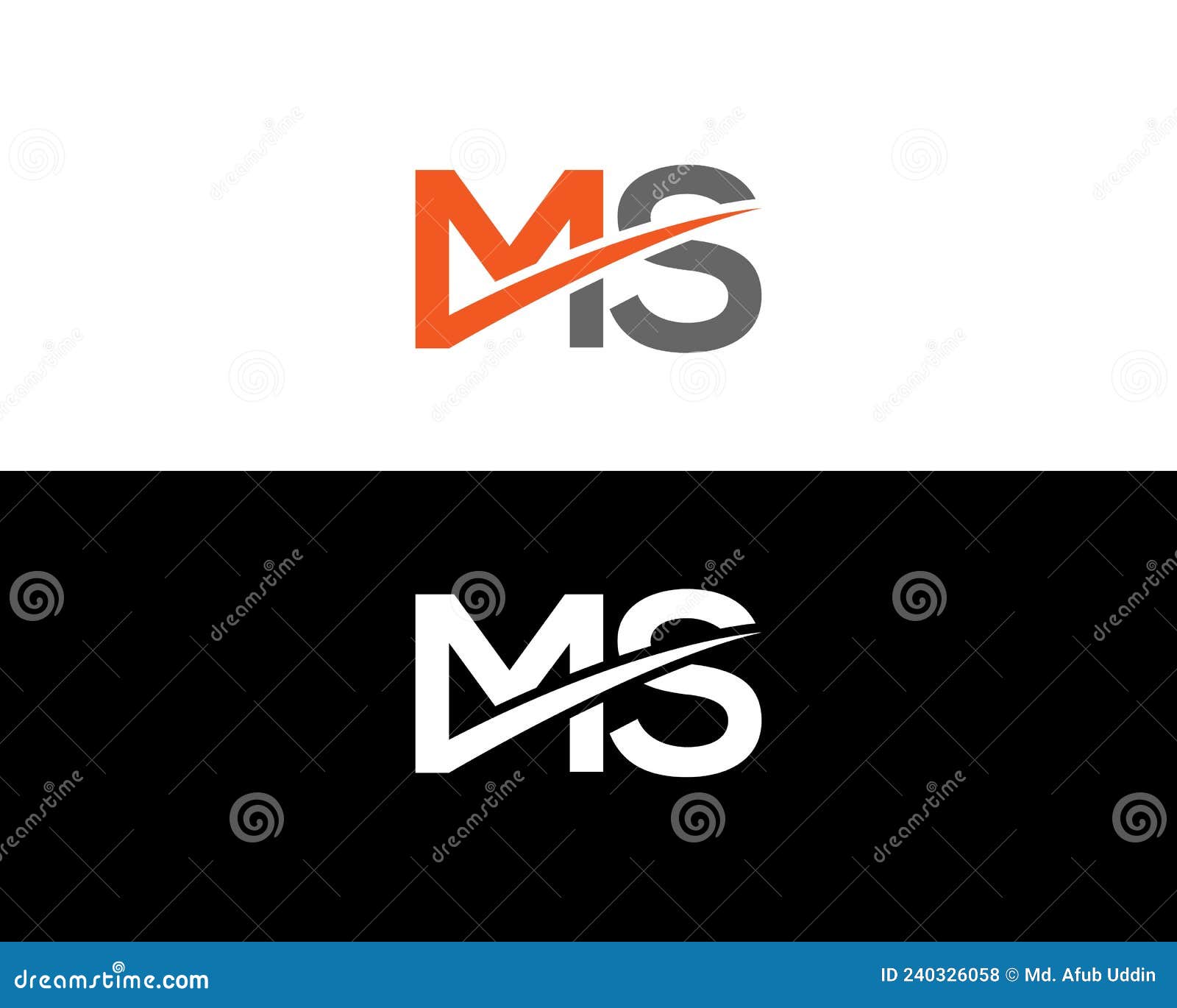 Letter MS Logo Design Template Vector Icon Stock Vector - Illustration ...
