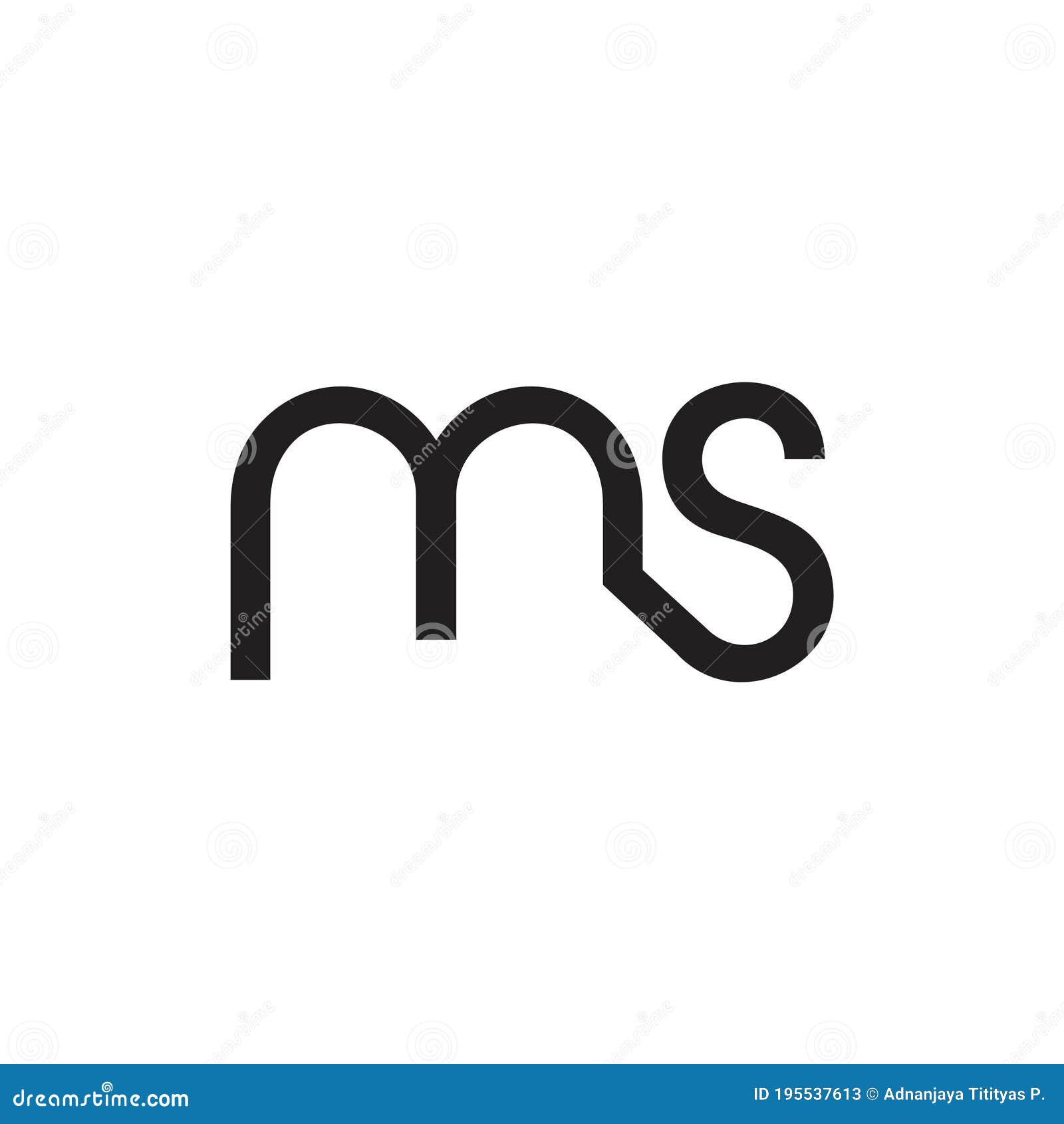 Letter Ms Loop Simple Geometric Logo Vector Stock Illustration ...