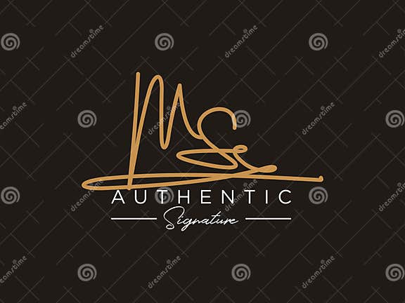 Letter MS Signature Logo Template Vector Stock Vector - Illustration of ...