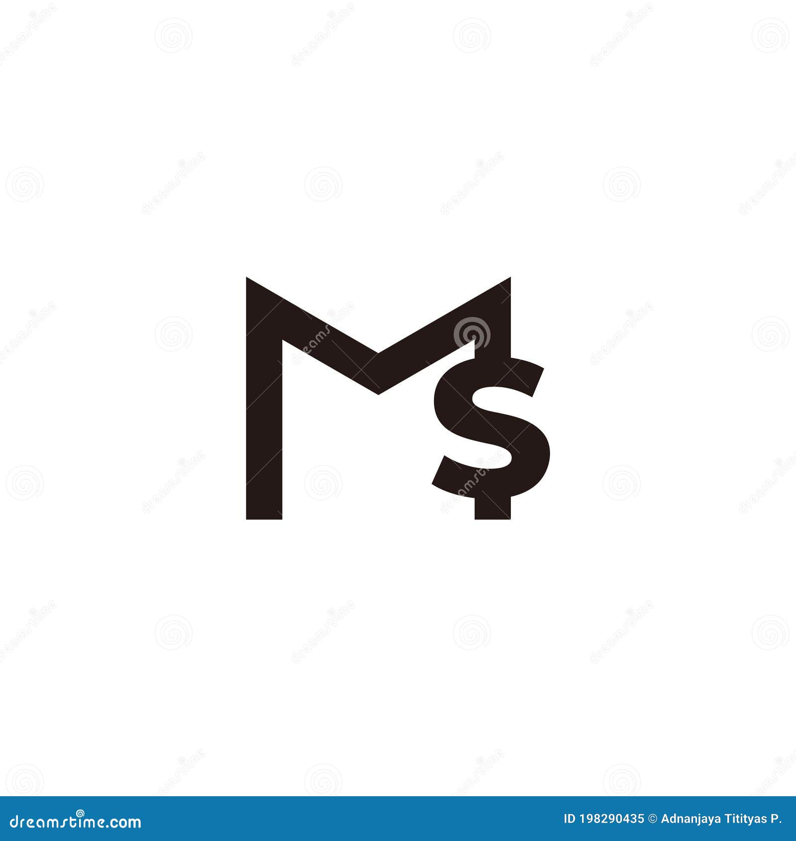 Letter Ms Simple Linked Line Logo Vector Stock Vector - Illustration of ...