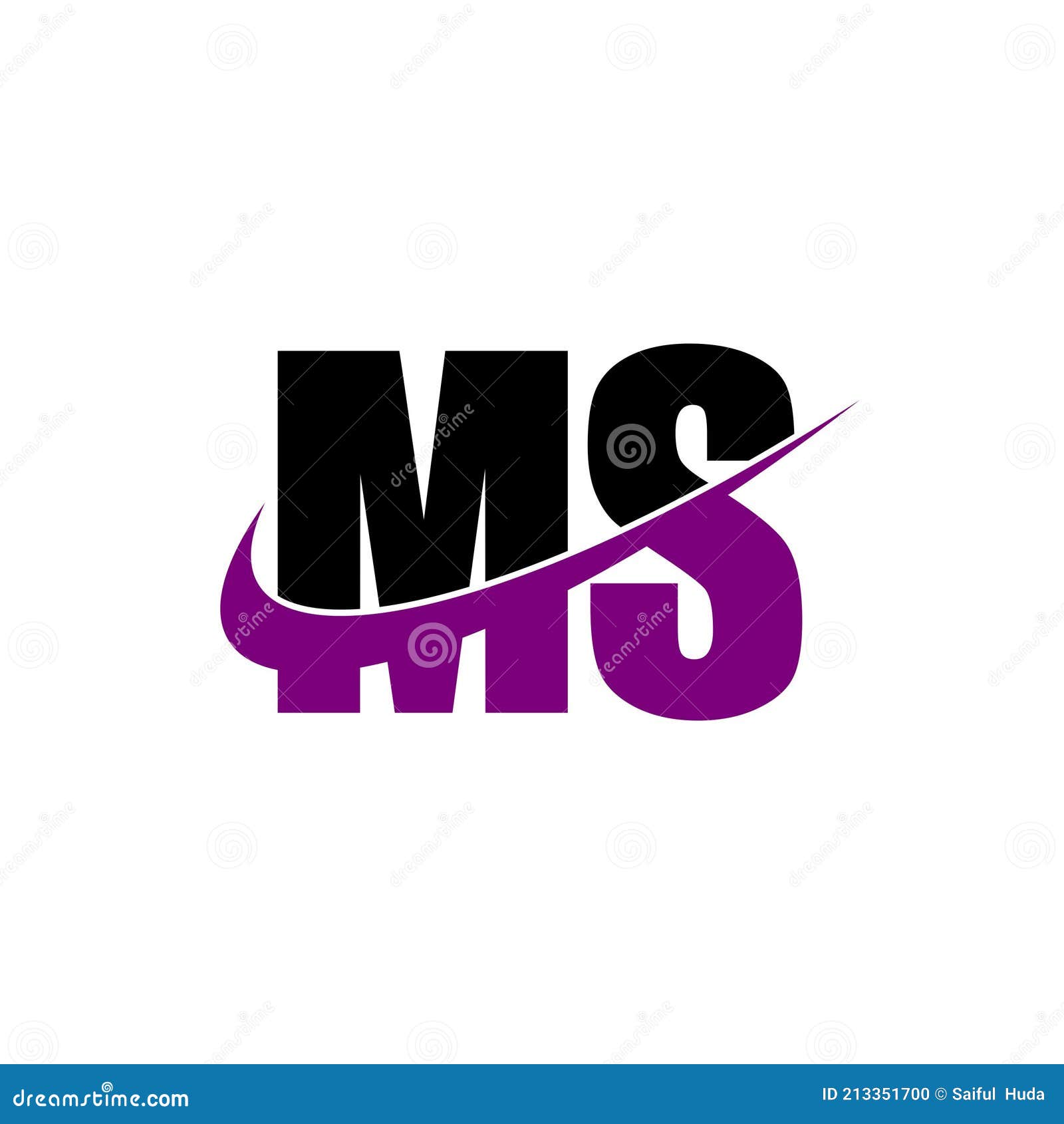 Letter MS Simple Monogram Logo Icon Design. Stock Vector - Illustration ...