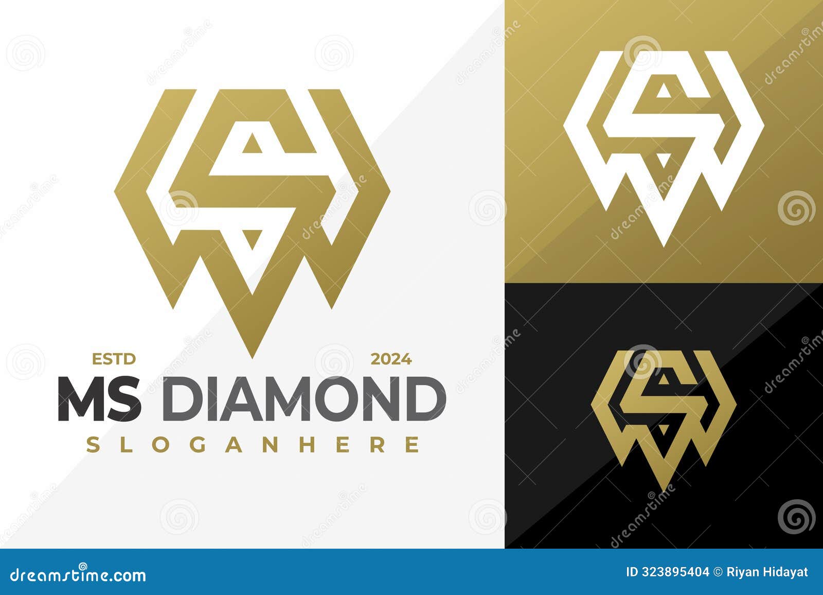 Letter Ms or Sm Diamond Logo Design Vector Symbol Icon Illustration ...