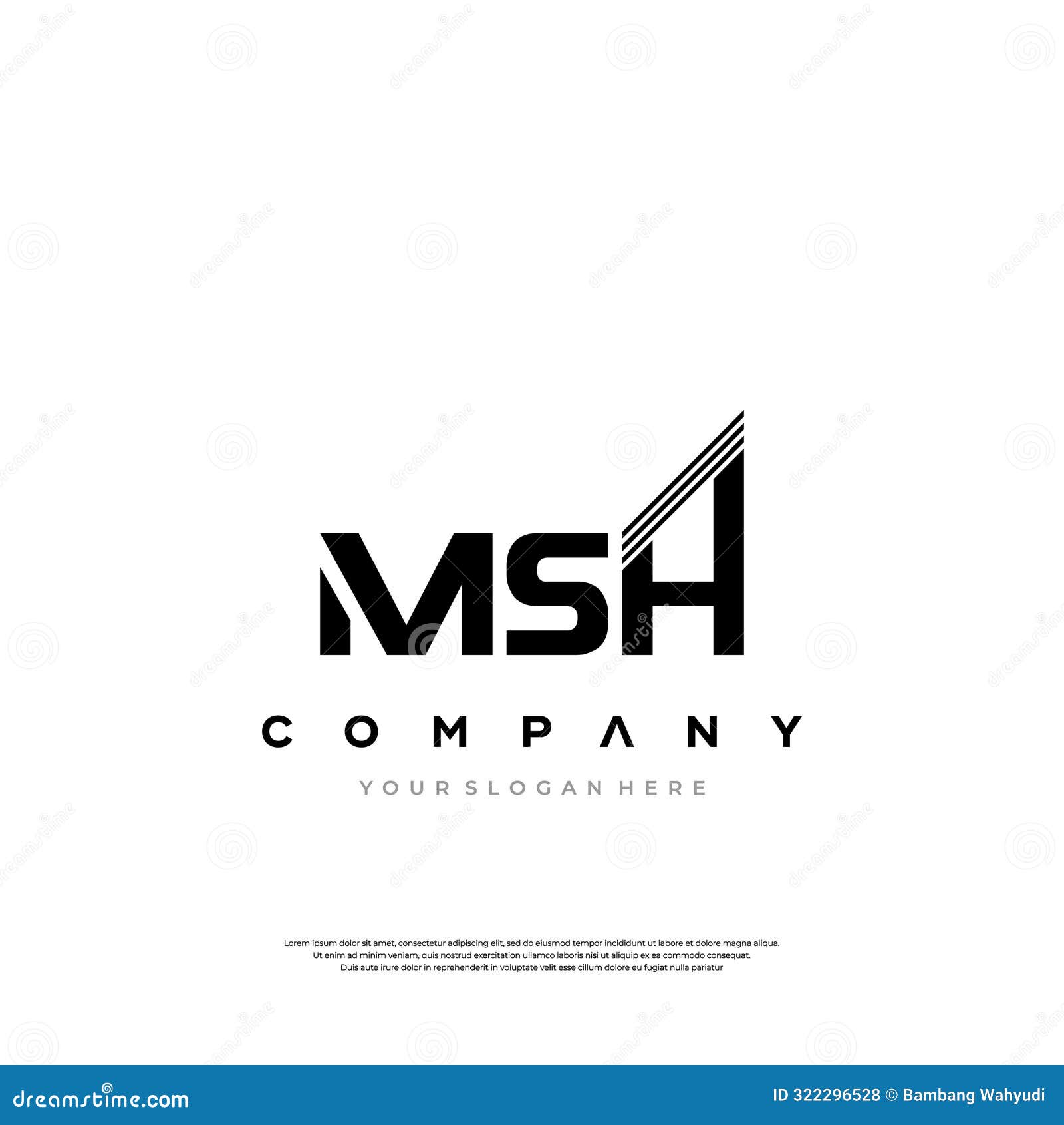 Letter MSH Logo Concept for Icon or Logo Design Business Template Stock ...