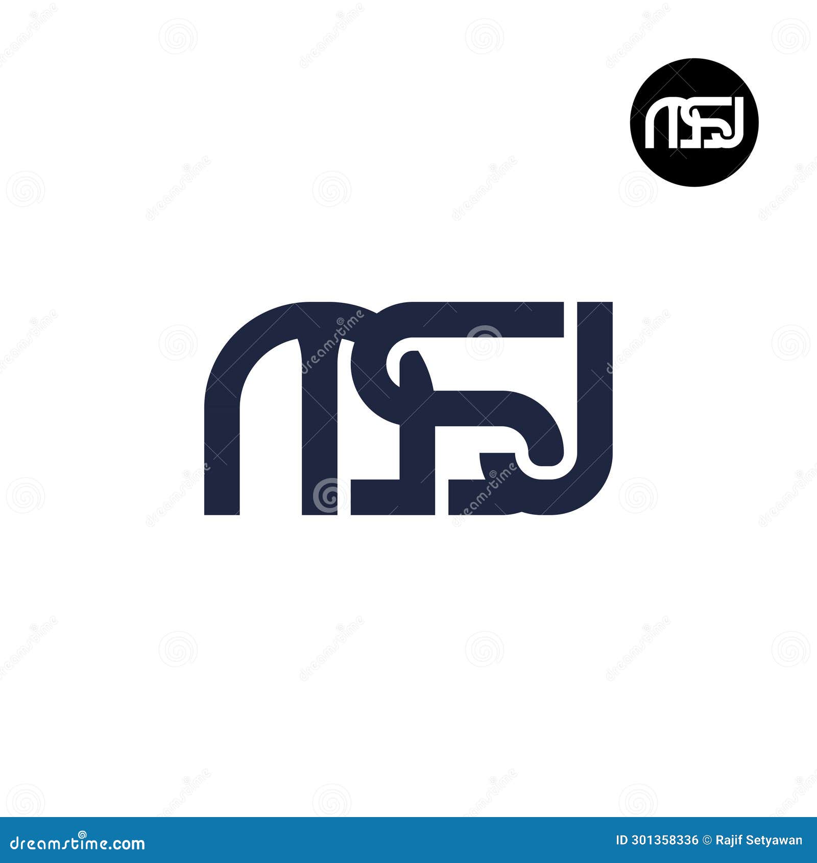 Letter MSJ Monogram Logo Design Stock Vector - Illustration of ...