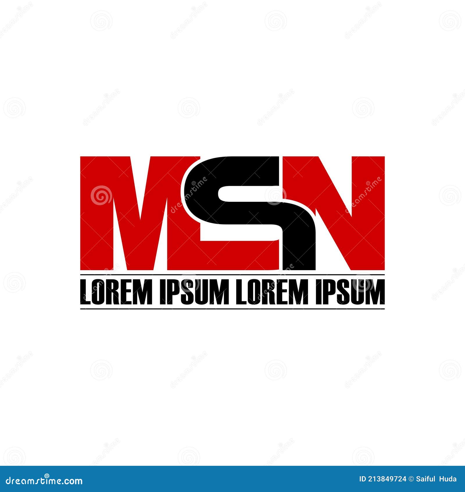 Letter MSN Simple Monogram Logo Icon Design. Stock Vector ...