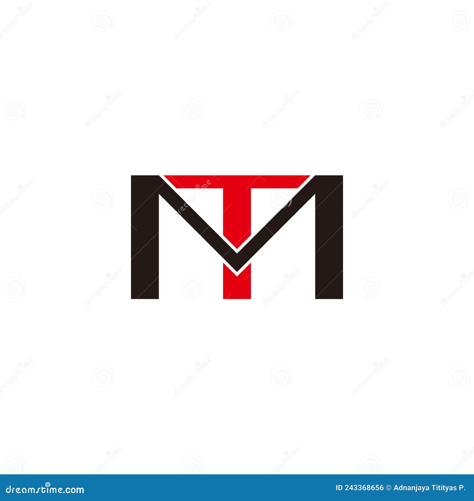 Letter Mt Linked Colorful Geometric Logo Vector Stock Vector ...