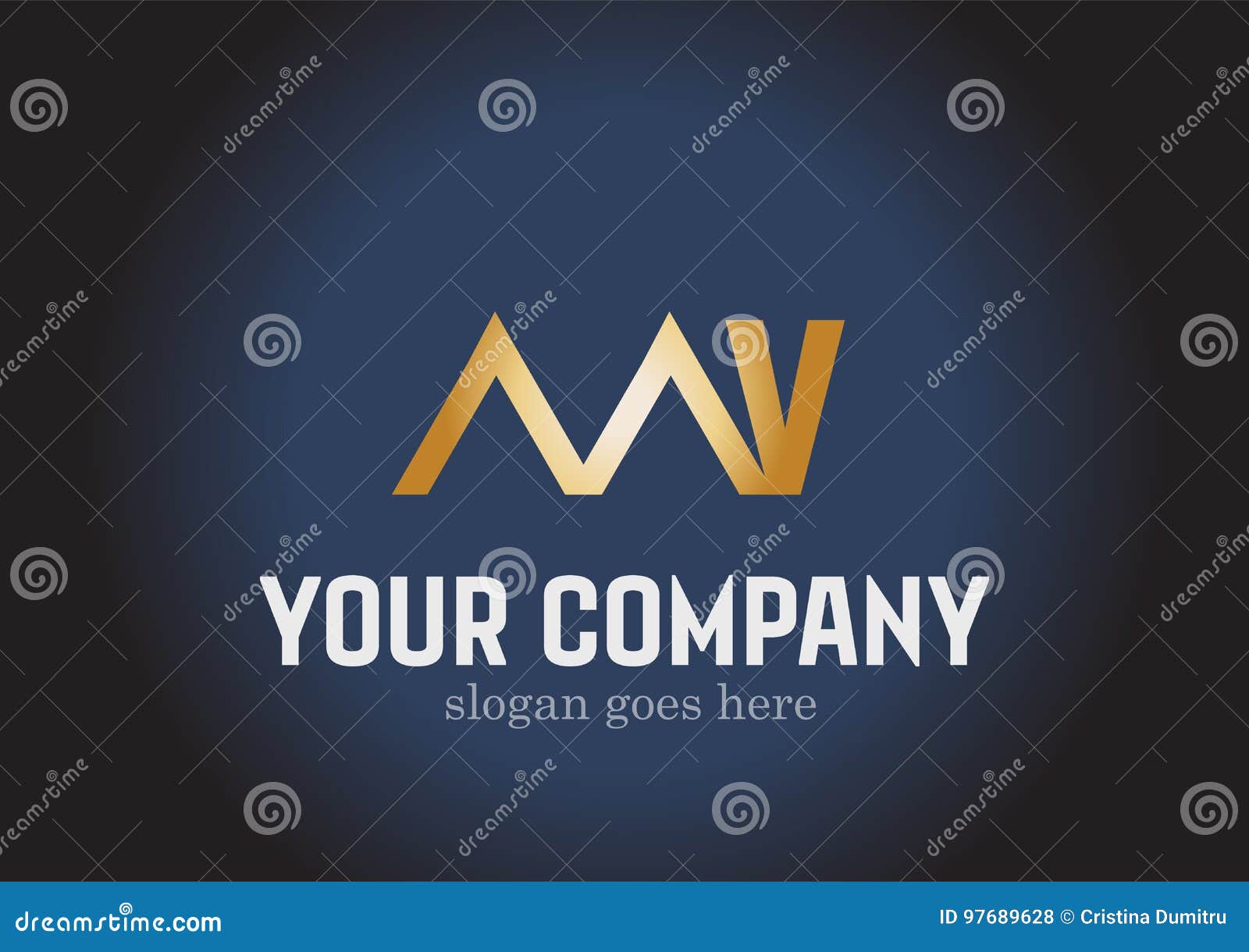 Letter MV Golden Logo Design Vector Stock Vector - Illustration of ...