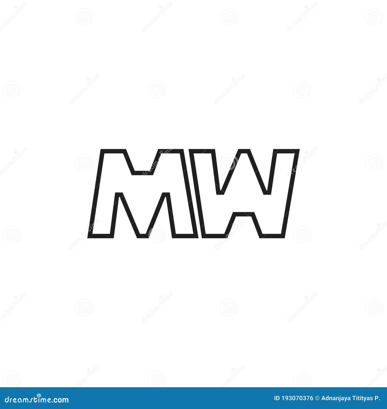 Letter Mw Simple Lines Art Geometric Logo Stock Vector - Illustration ...