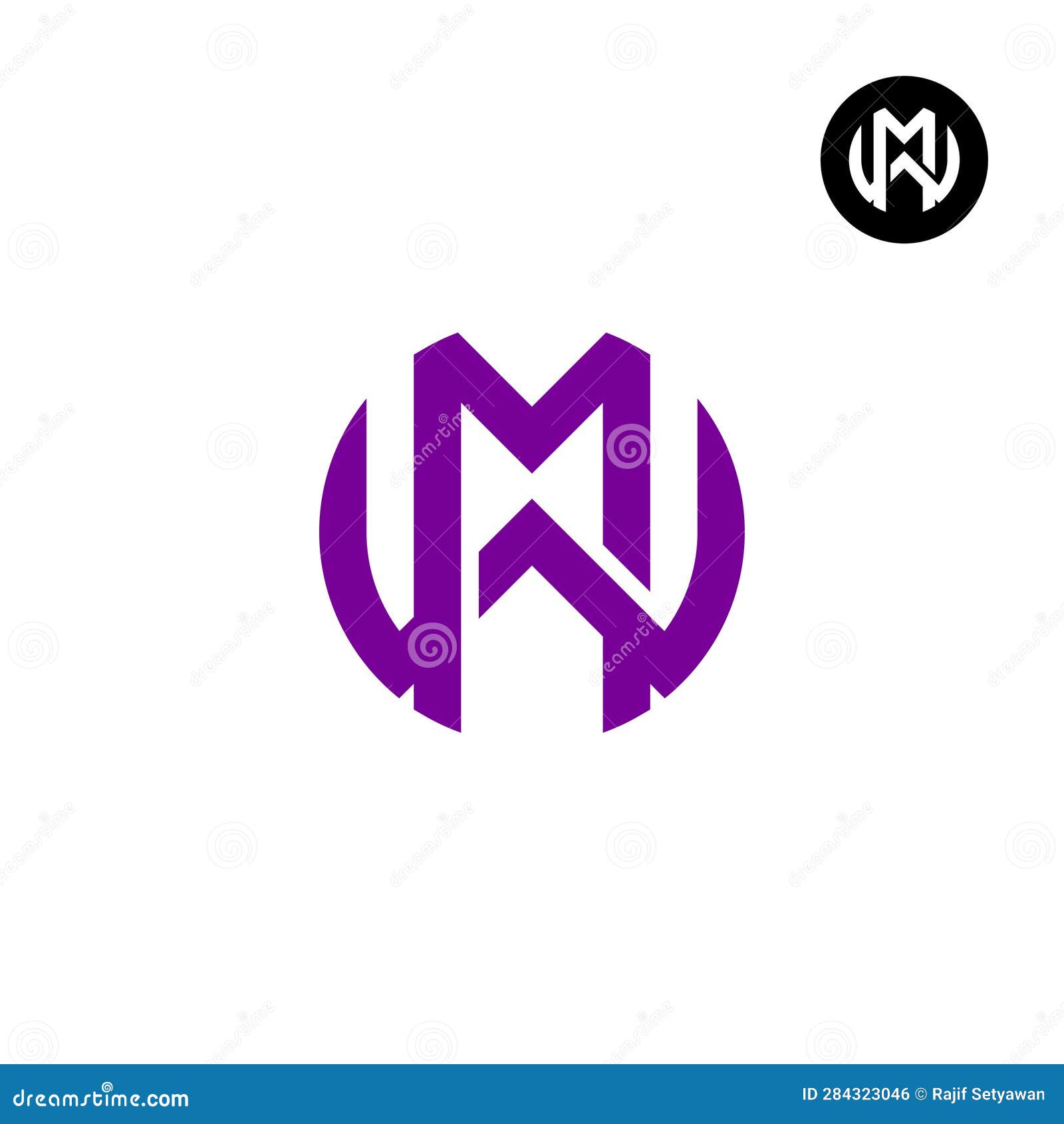 Letter MW WM Circle Bold Logo Design Stock Vector - Illustration of ...