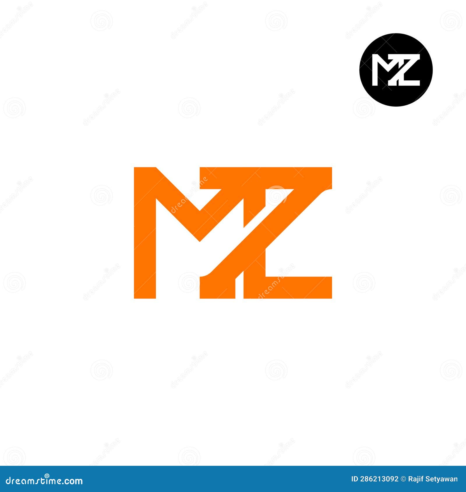 Letter MZ Monogram Logo Design Simple Stock Vector - Illustration of ...