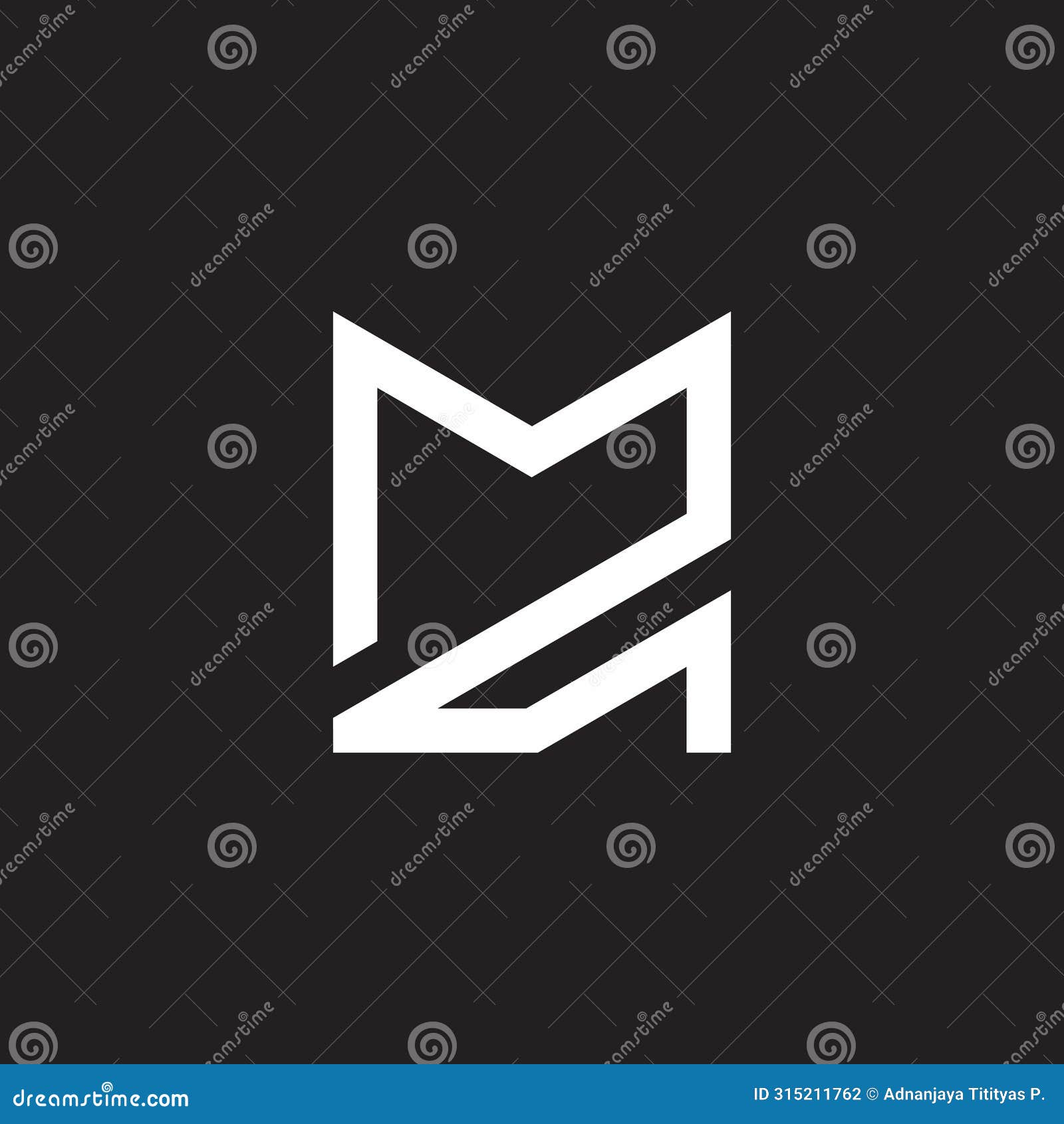 Letter Mz Simple Geometric Linear Logo Vector Stock Vector ...