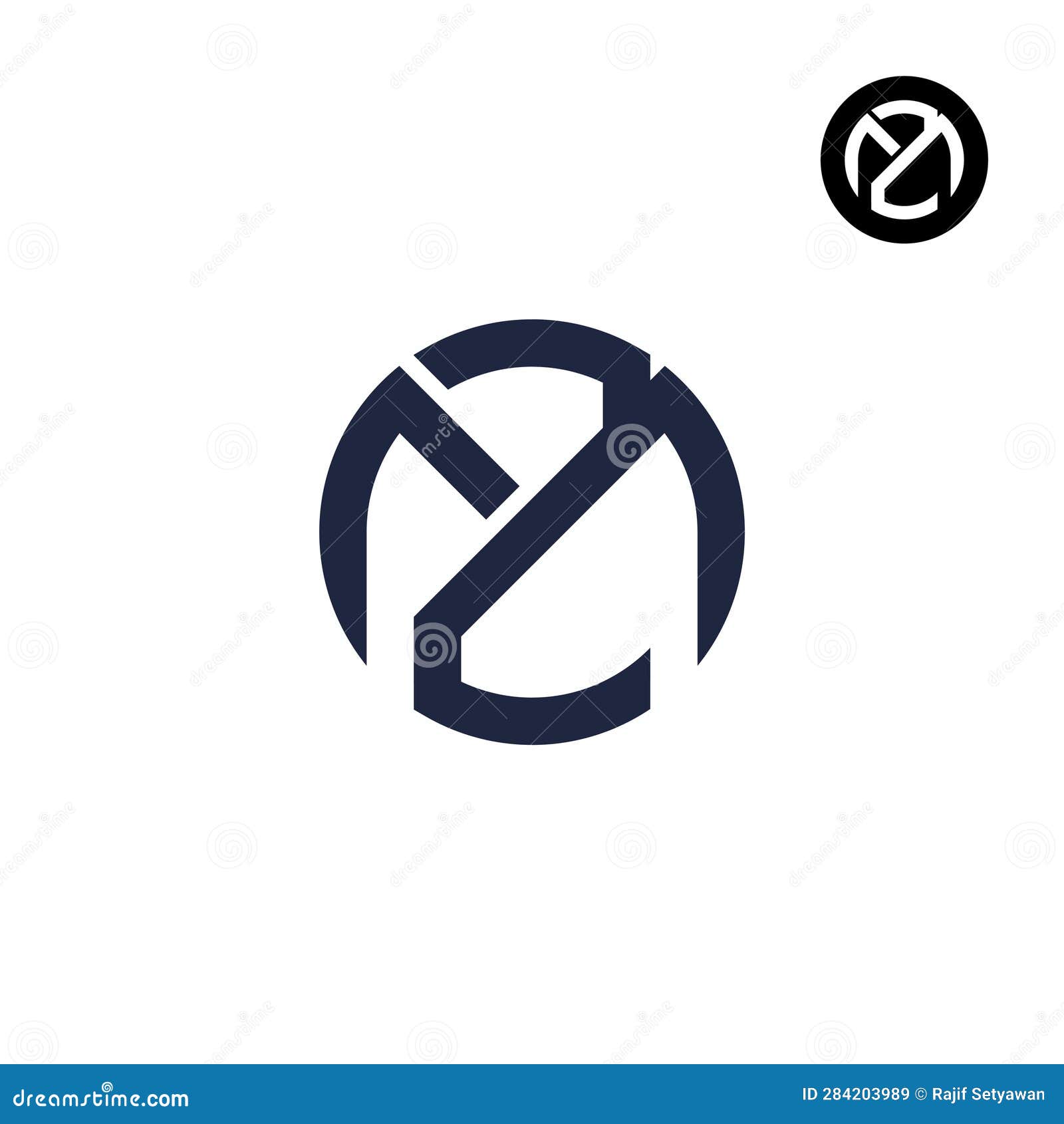 Letter MZ ZM M2 2M Circle Bold Logo Design Stock Vector - Illustration ...