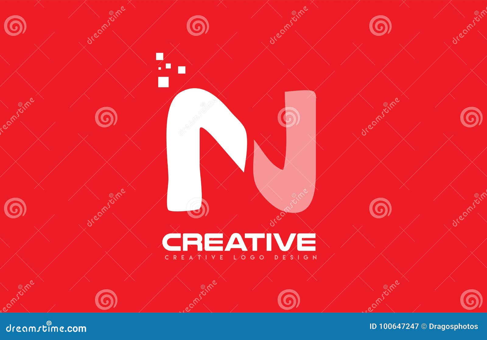 Alphabet Letter N Red Technology White Logo Company Design Icon Stock ...