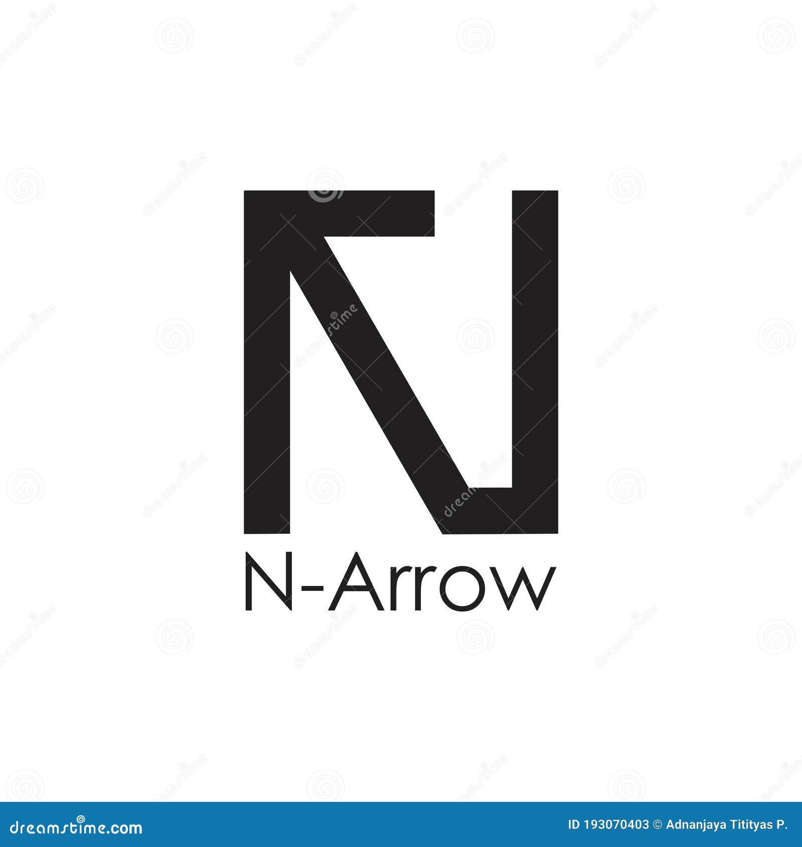 Letter N Arrow Shape Geometric Line Logo Vector Stock Vector ...