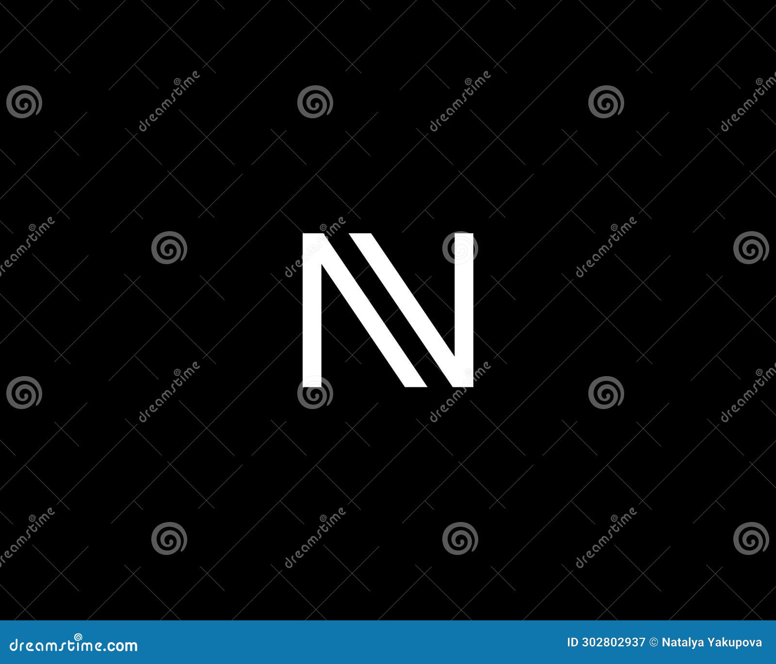 A Letter N Black and White Logo. Dynamic Monogram Linear Logotype. Flat ...