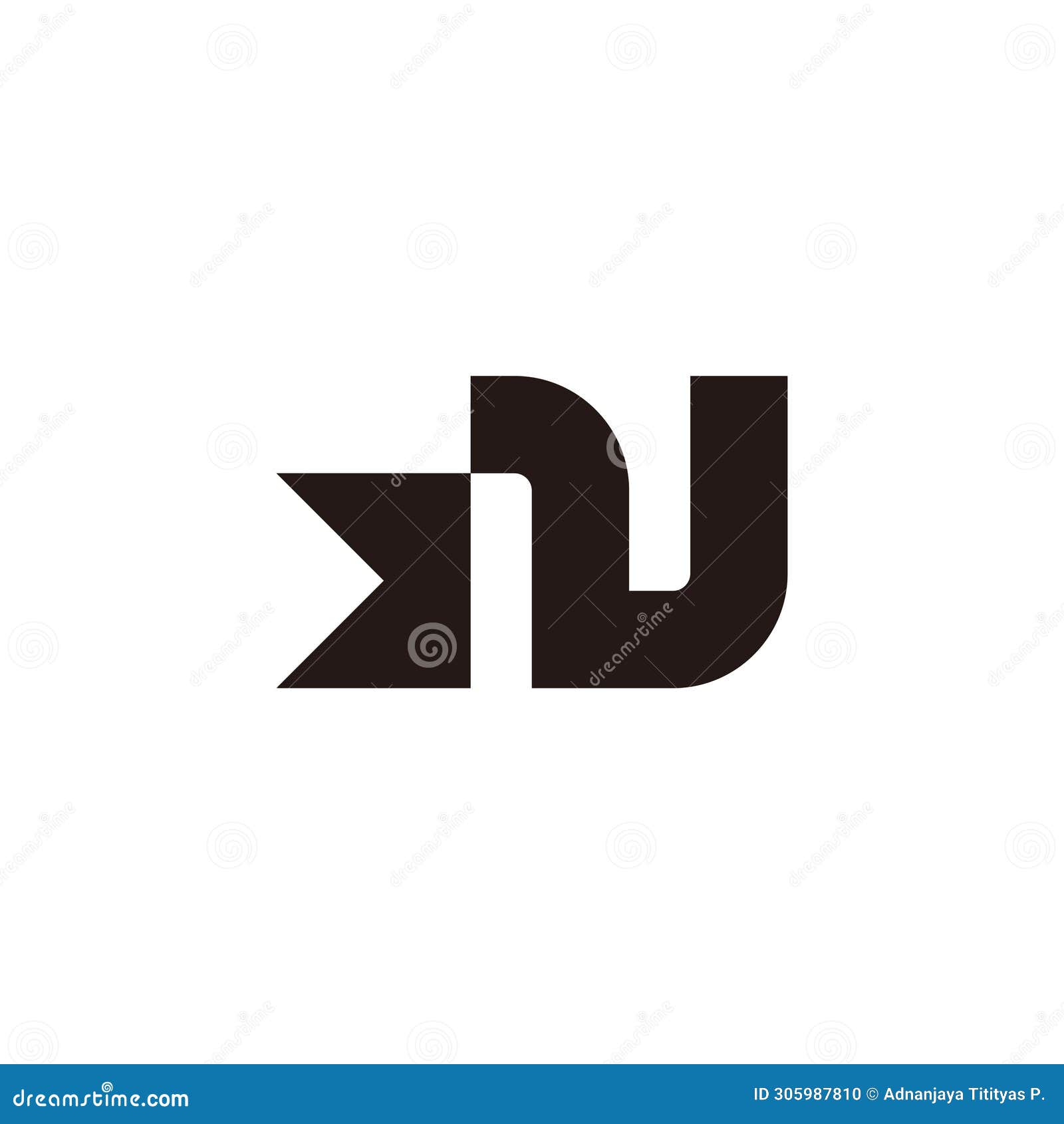 Letter N Book Ribbon Tape Tag Logo Vector Stock Vector - Illustration ...