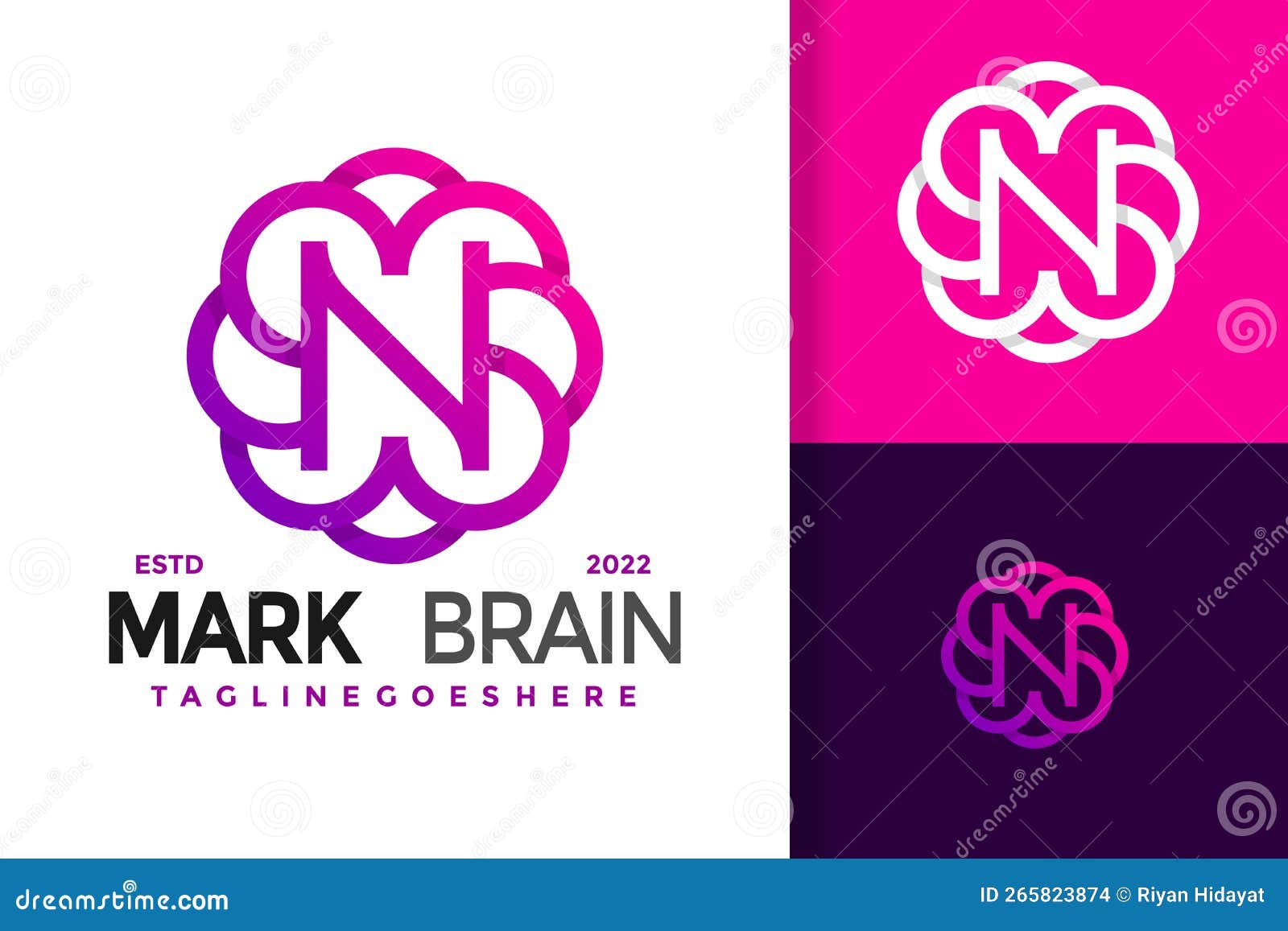 Letter N Brain Technology Logo Logos Design Element Stock Vector ...