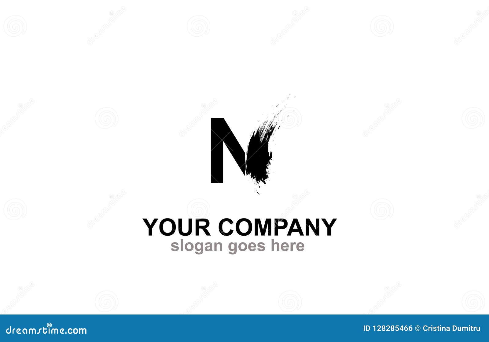 Letter N Brush Logo Design Concept Stock Vector - Illustration of clean ...