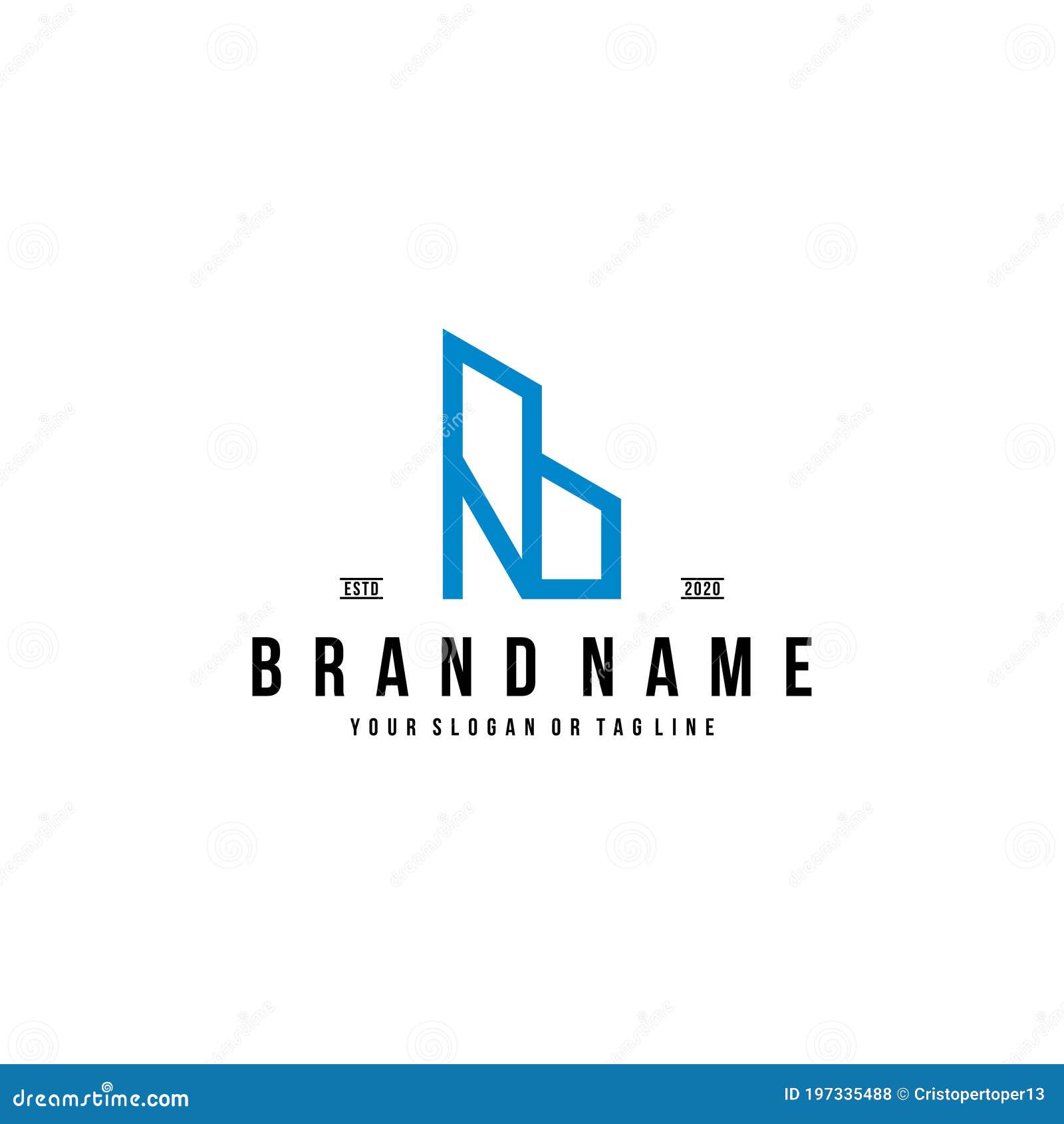 Letter N and Building Logo Design Vector Stock Vector - Illustration of ...