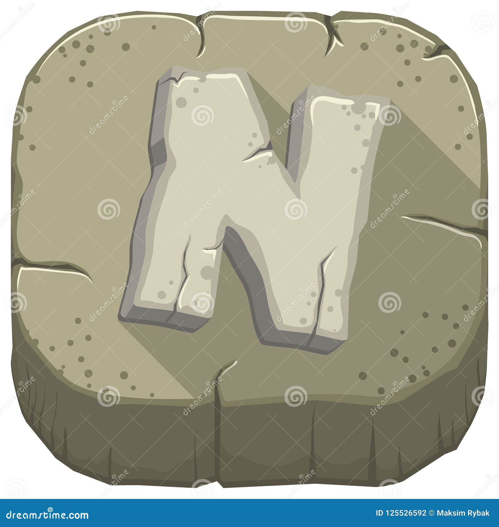 Letter N carved from stone stock vector. Illustration of limestone ...