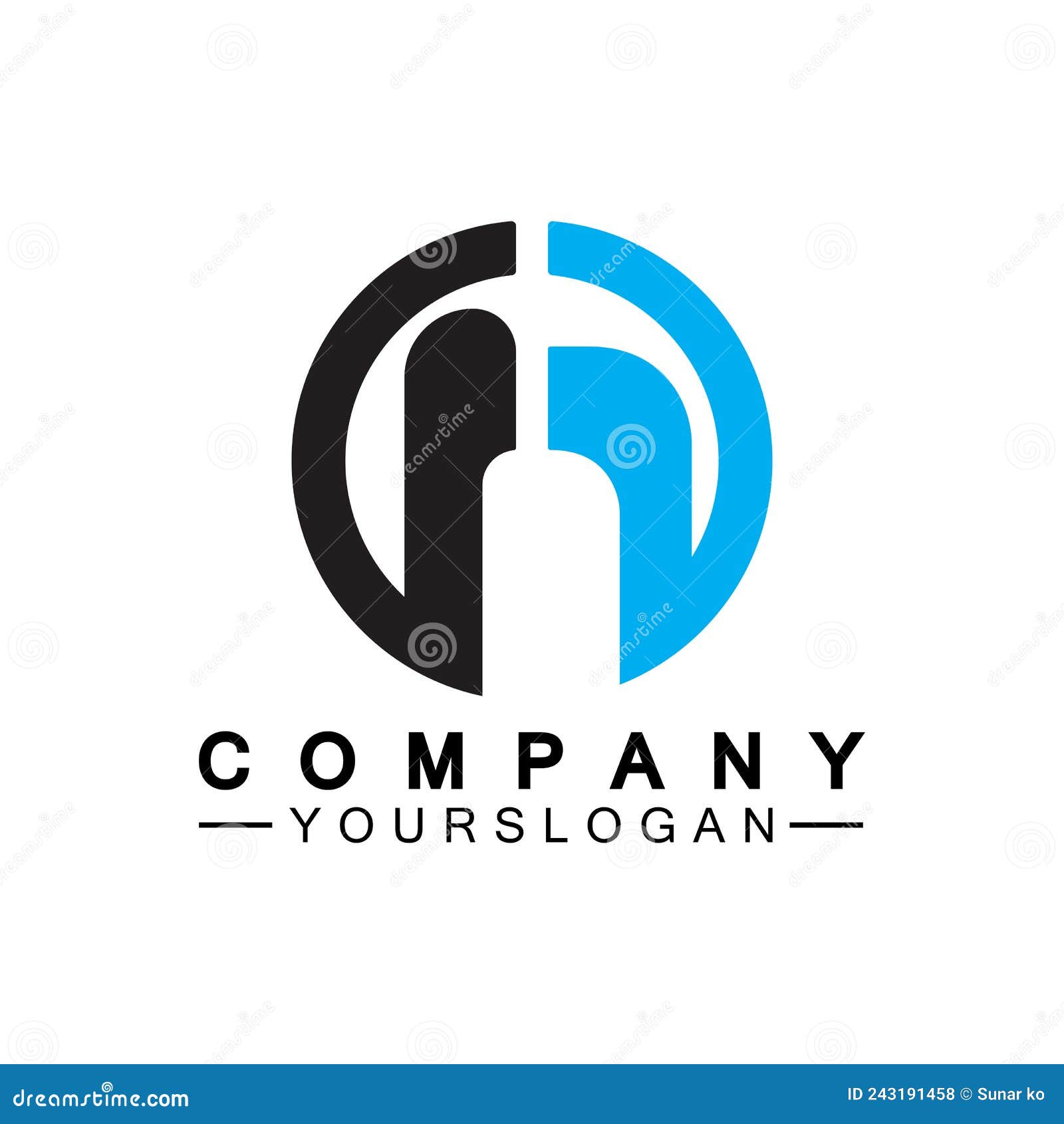 Letter N Circle Concept Logo Vector Design Template Stock Vector ...