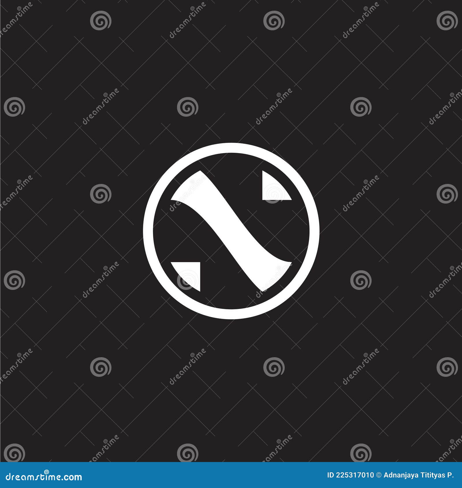Letter N Circle Triangle Simple Geometric Shape Logo Vector Stock ...