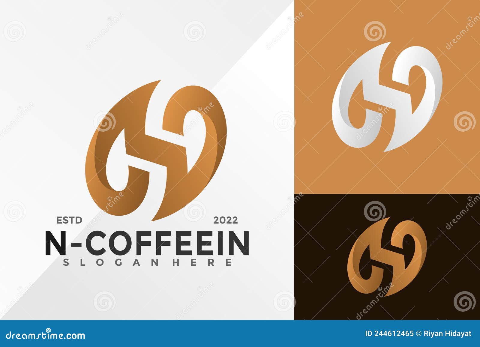 Letter N Coffee Logo Design Vector Illustration Template Stock Vector ...