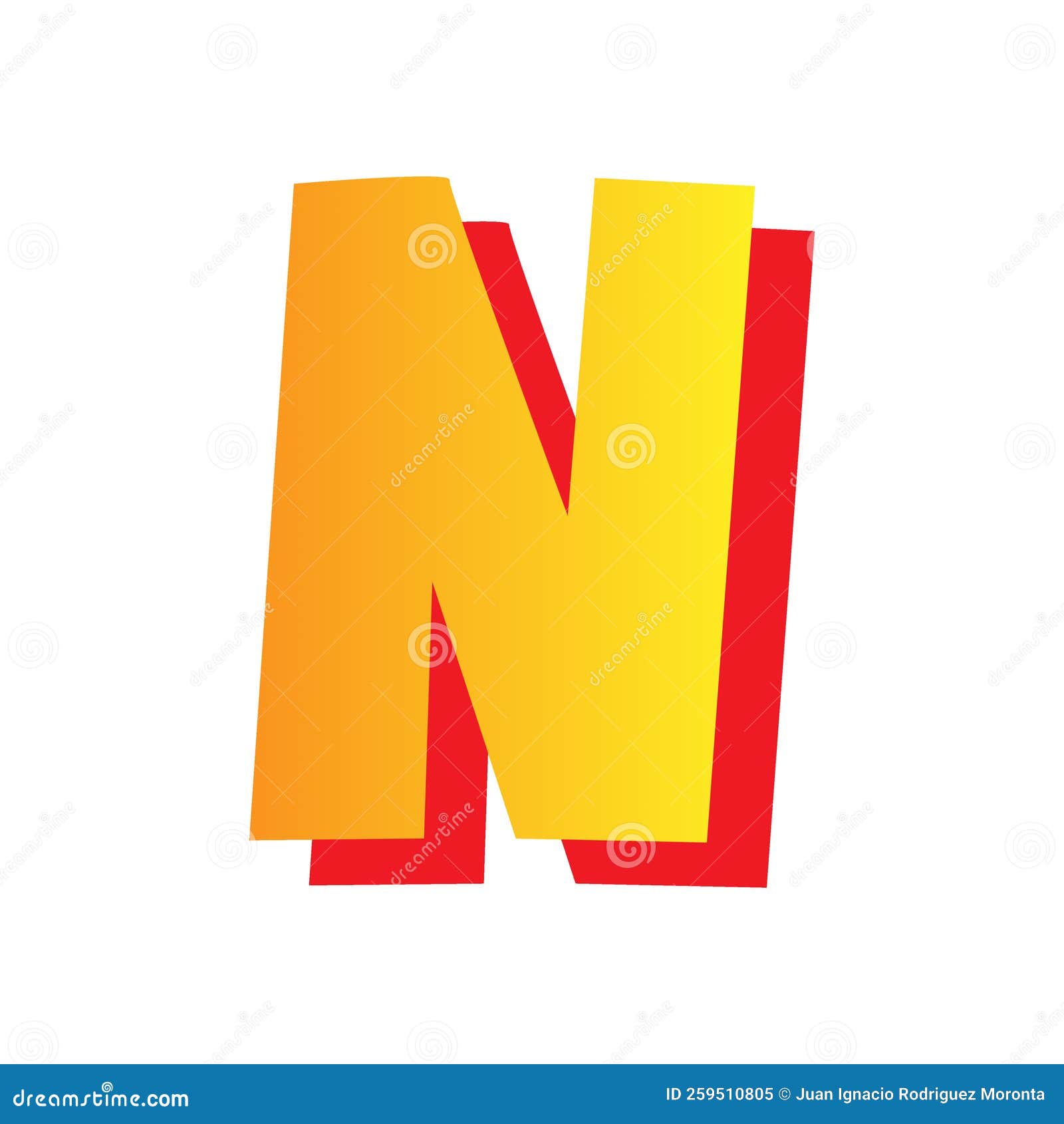 Letter N, Comic Style Typeface with Transparent Background Stock ...