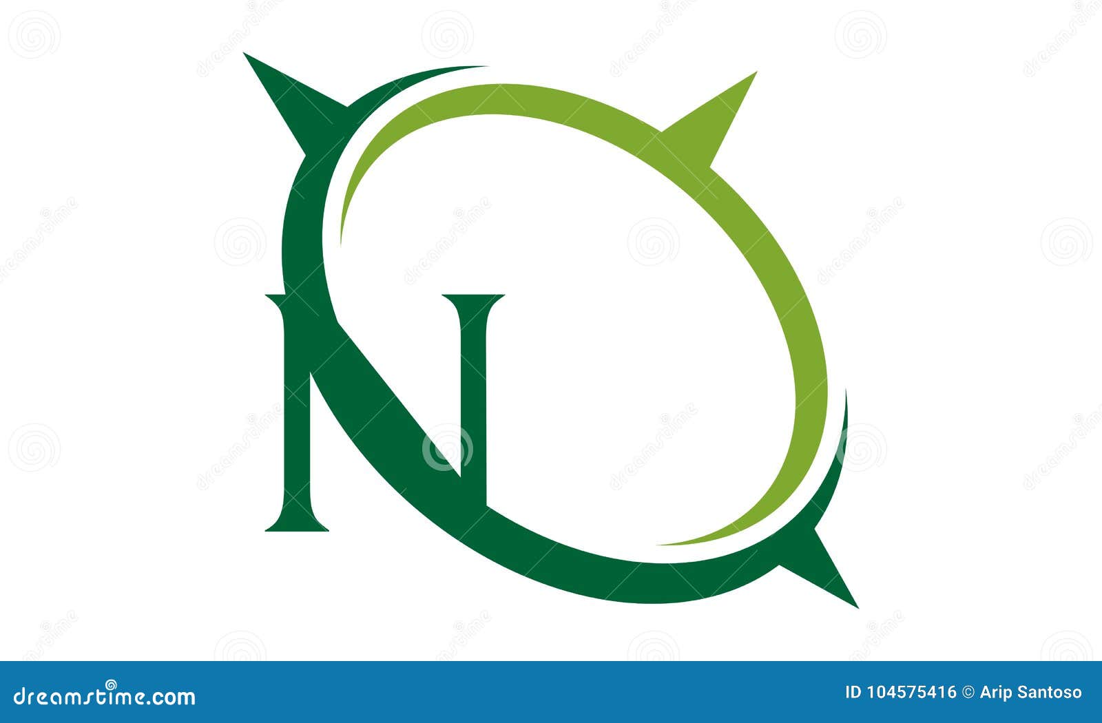 Letter N Compass Emblem stock vector. Illustration of accounting ...