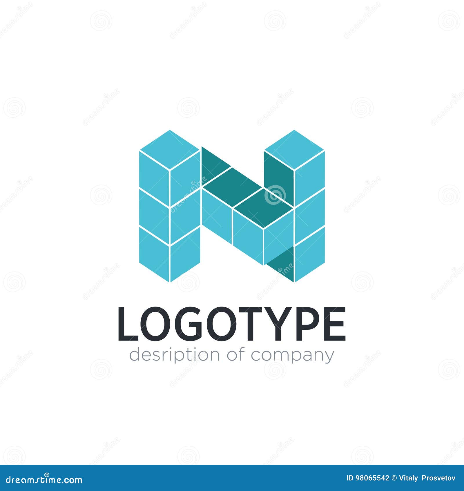 Letter N Cube Figure Logo Icon Design Template Elements Stock Vector ...