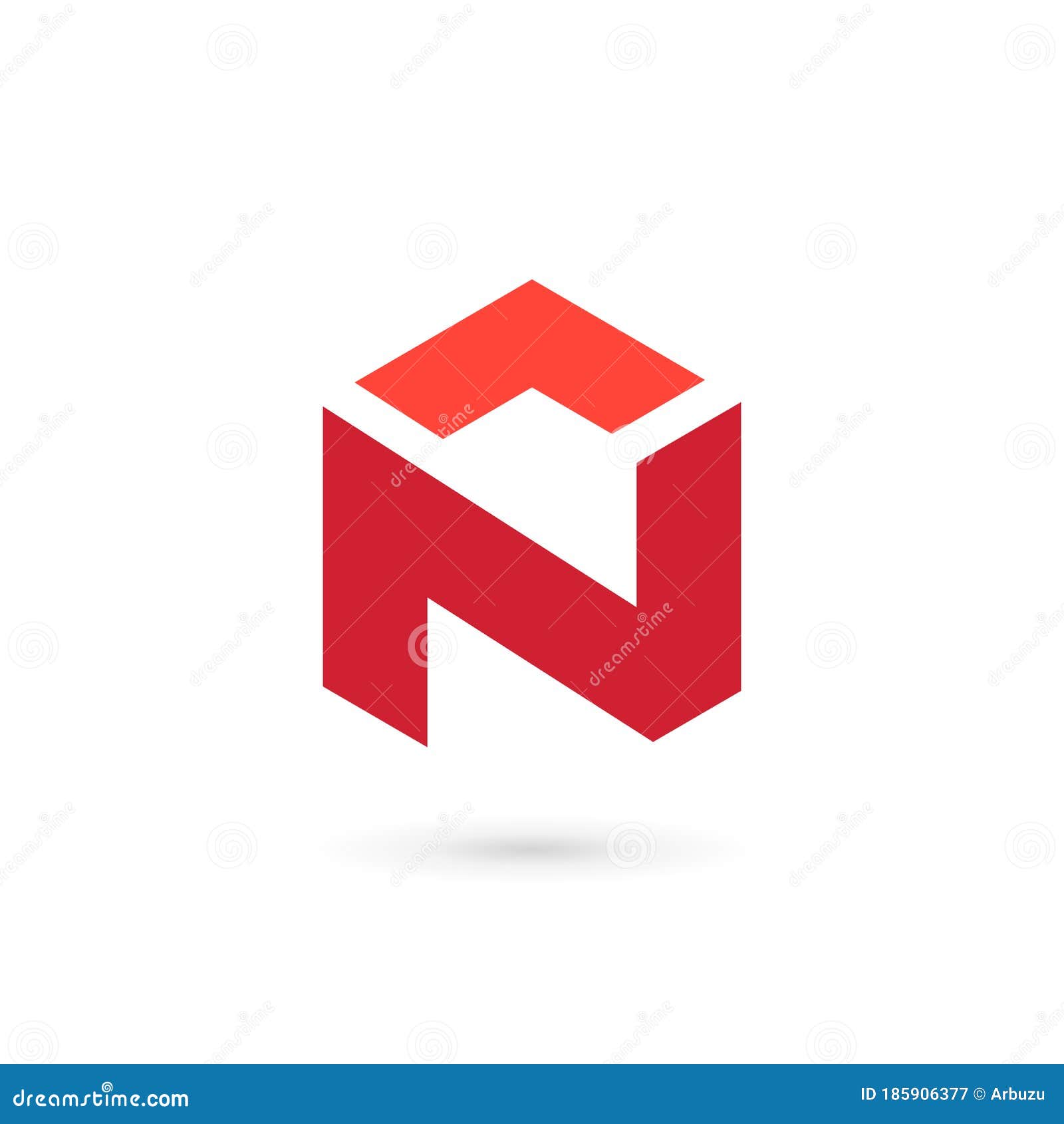 Letter N Cube Icon Design Template Elements Stock Vector - Illustration ...