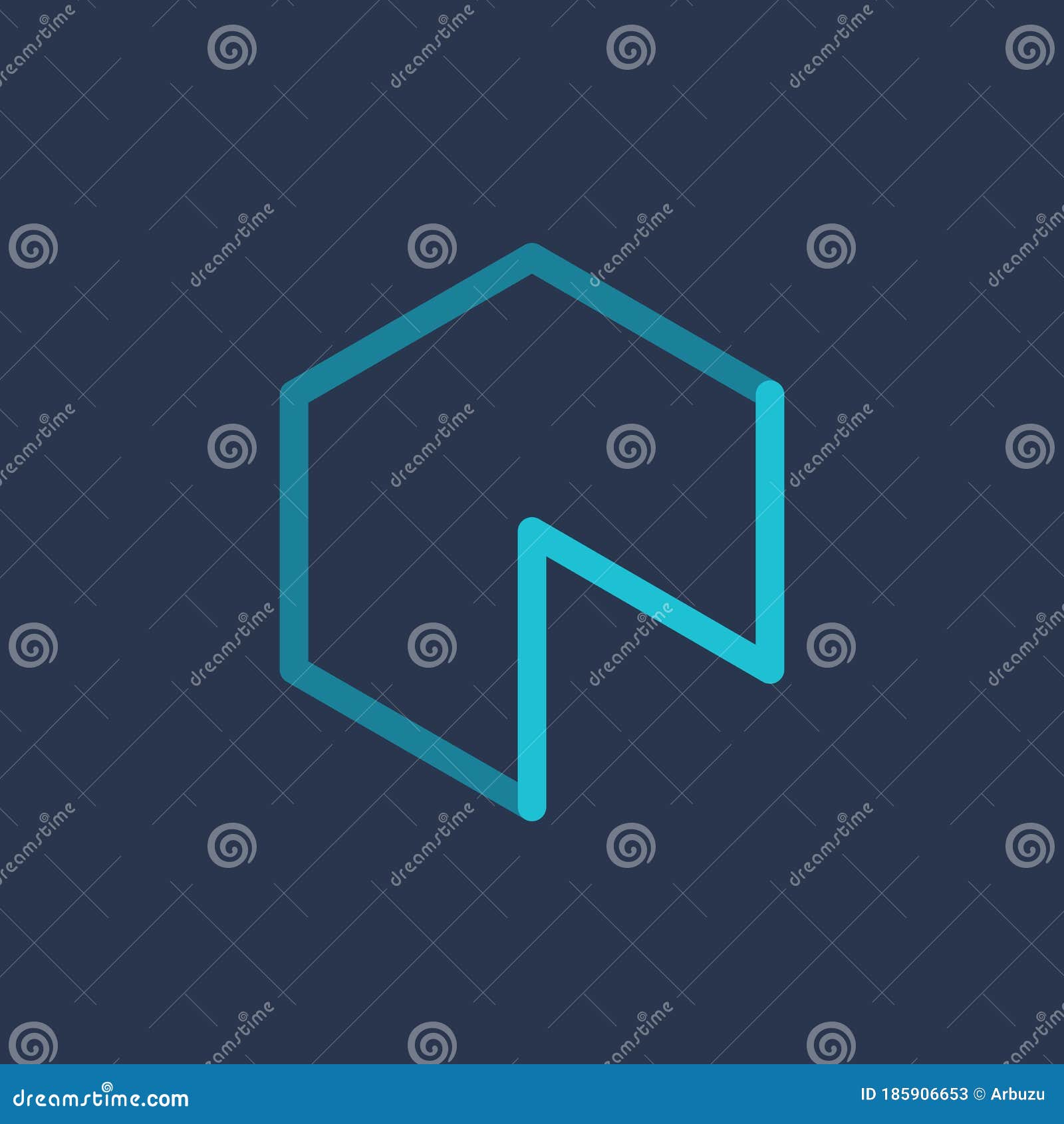 Letter N Cube Icon Design Template Elements Stock Vector - Illustration ...